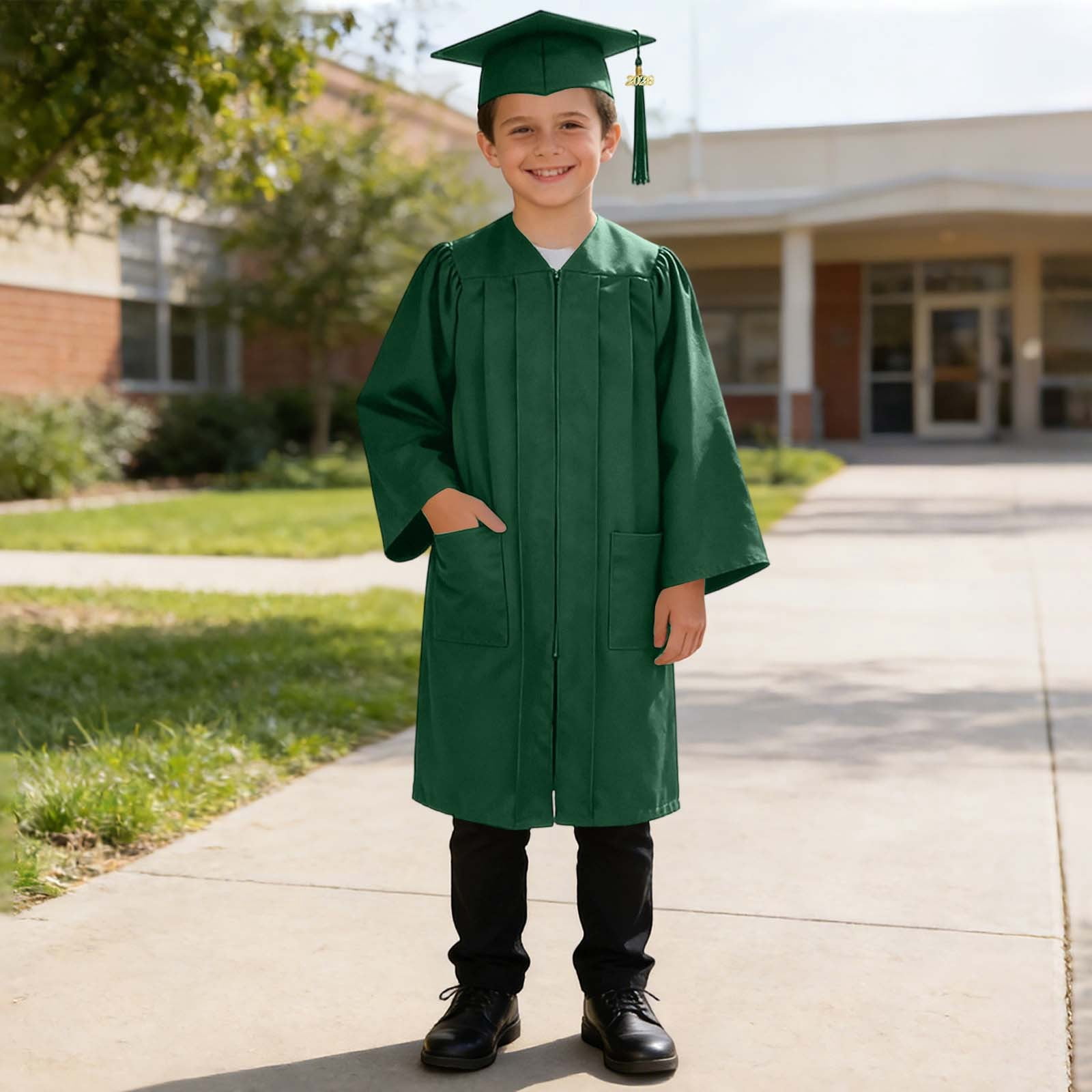 TrendOFT Kids Graduation Gowns Matte Knit Robe Cap Sparkle Graduation ...