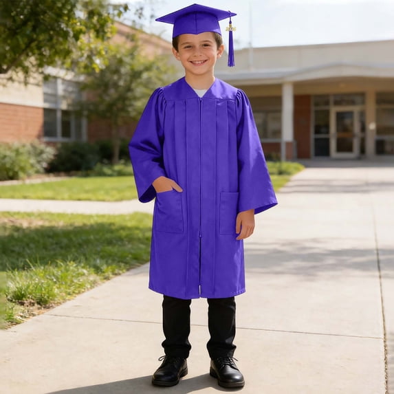 TrendOFT Kids Graduation Gowns Matte Knit Robe Cap Sparkle Graduation ...