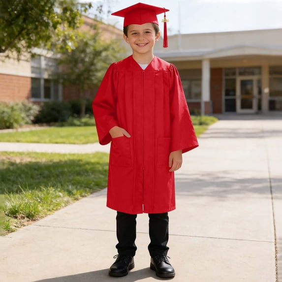 TrendOFT Kids Graduation Gowns Matte Knit Robe Cap Sparkle Graduation ...