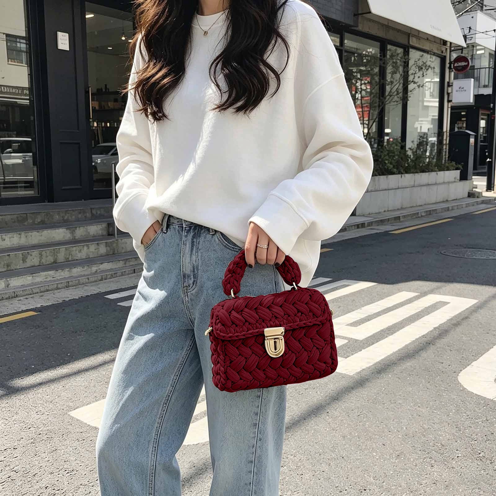 TrendOFT Purses For Women Women Woven Handbag Multifunctional Tote ...