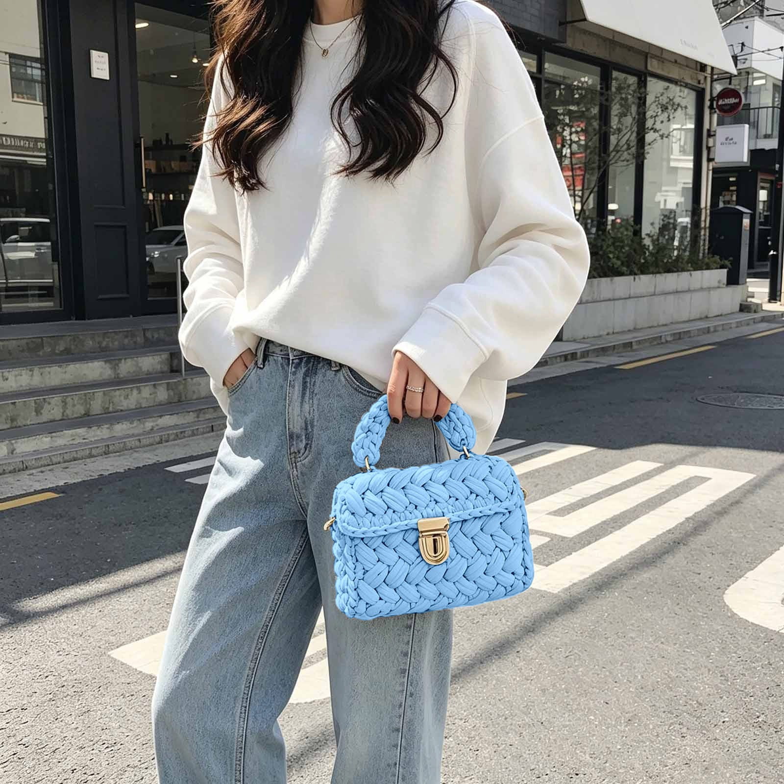 TrendOFT Purses For Women Women Woven Handbag Multifunctional Tote ...