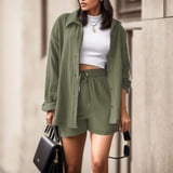 TrendOFT Summer Linen Shirts for Women Casual Button Down 2026 Long ...