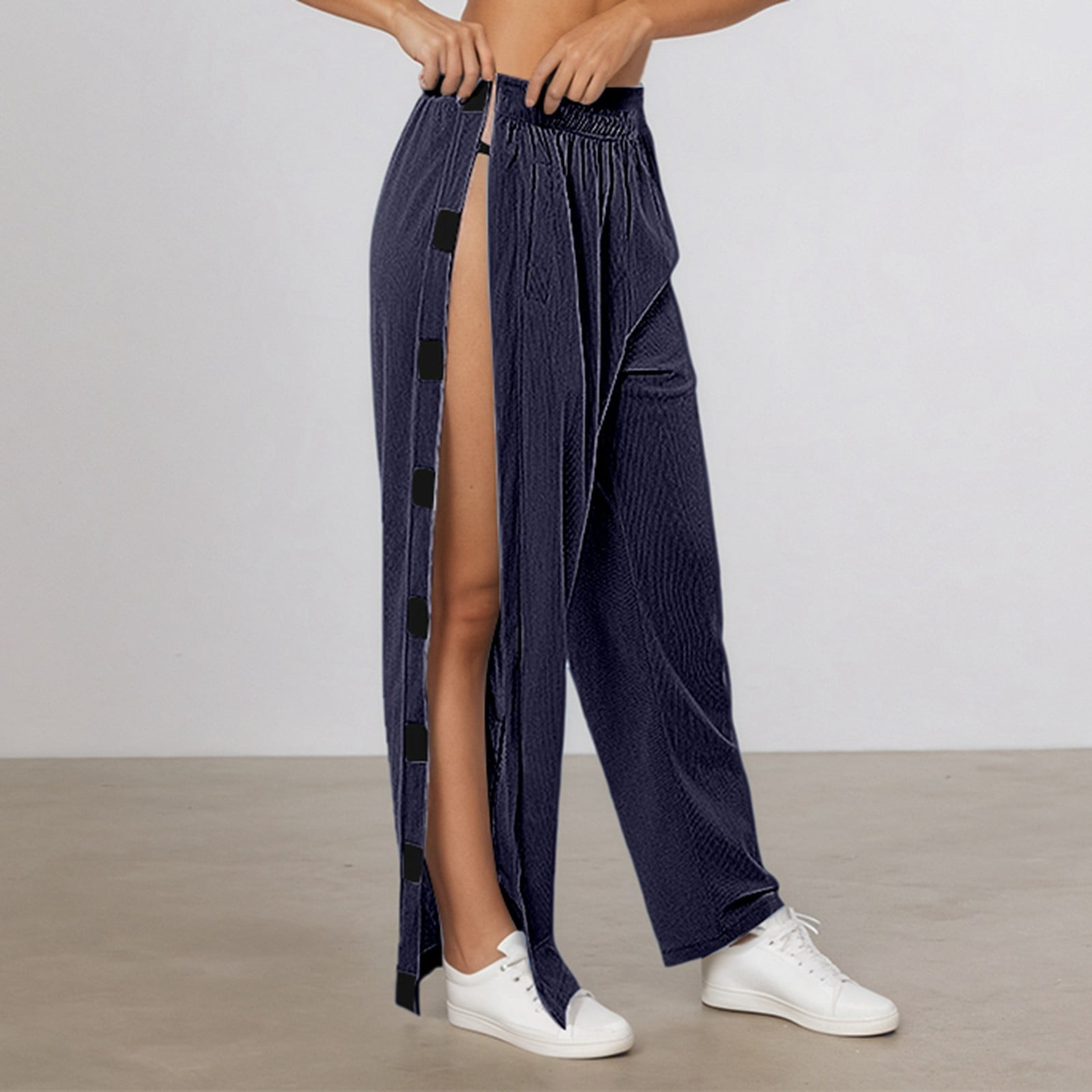 TrendOFT Women's Tear Away Pants Easy Access Adaptive Pants Wide Leg ...