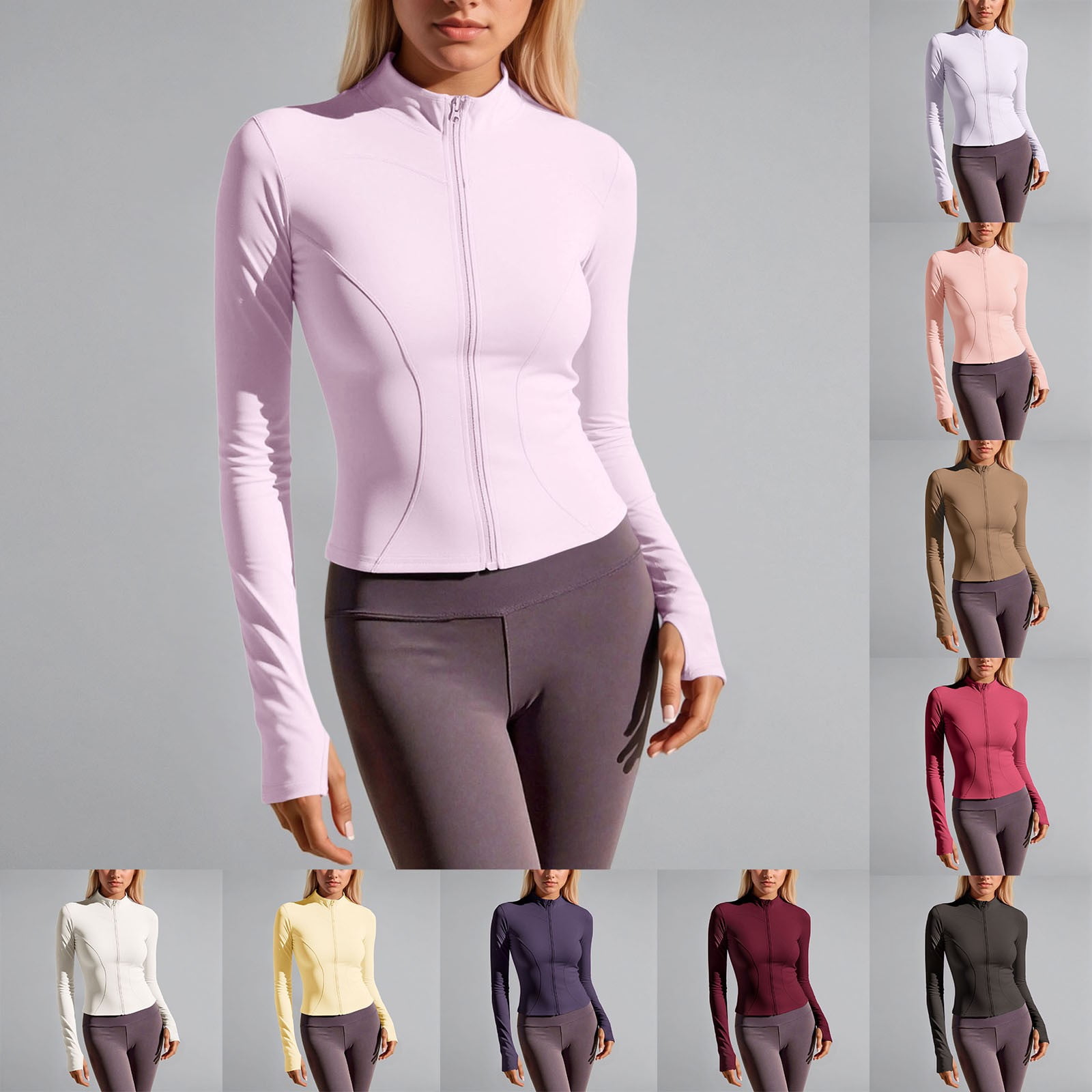 TrendOFT Womens Cropped Slim Fit Workout Jacket Weightless Track ...