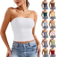 TrendOFT Womens Tube Tops Strapless Crop Tops Basic Backless Sleeveless ...