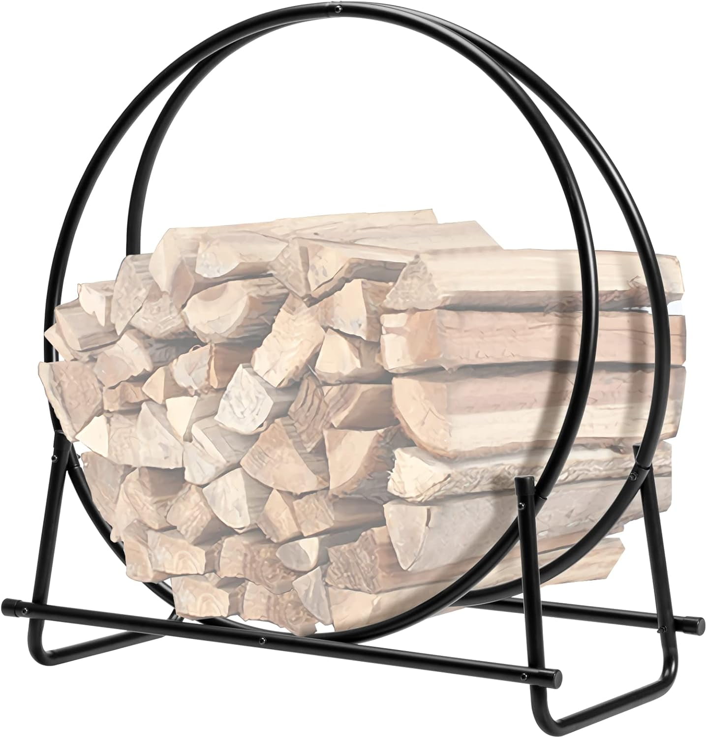 TrendSage 30" Firewood Log Rack Hoop Tubular Steel Wood Storage Holder ...