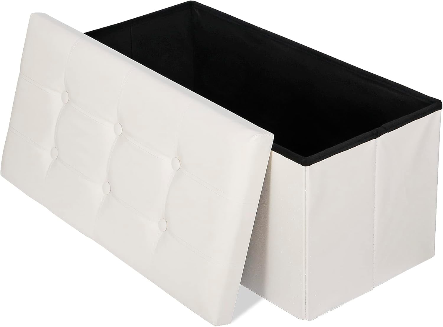 TrendSage 30 Inches Folding Ottoman Storage Bench, Foot Rest Stool with ...