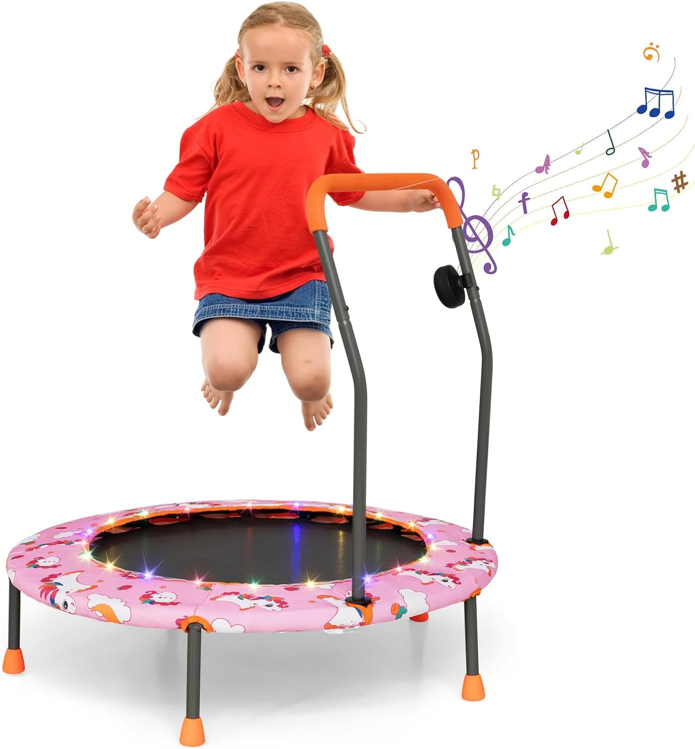 TrendSage 36" Trampoline for Kids, Mini Toddler Trampoline w/Colorful ...