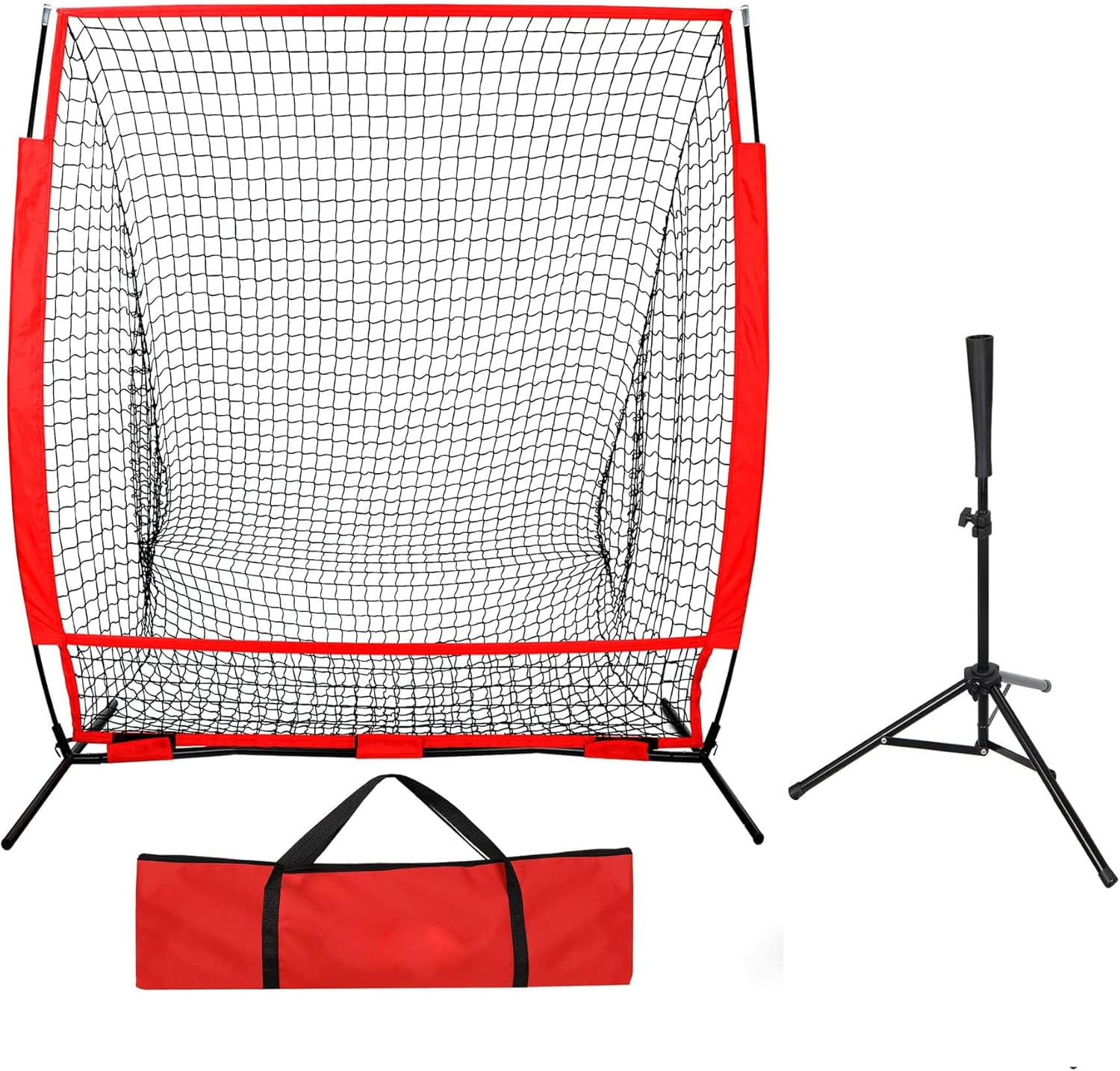TrendSage 5x5ft Baseball & Softball Net with Bow Frame, Batting Tee ...