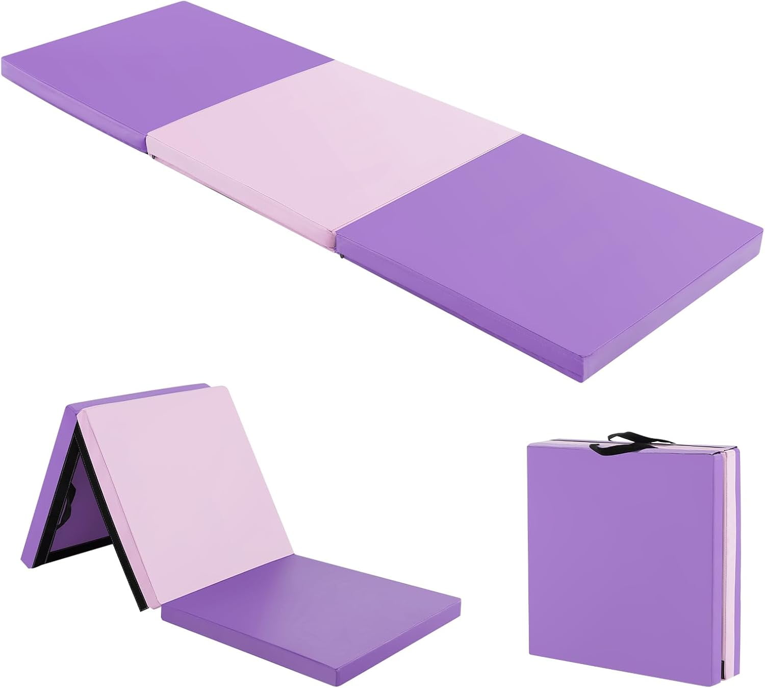 TrendSage 6'x2'Gymnastics Mat,2" Thick Folding Tumbling Mat with Hook ...