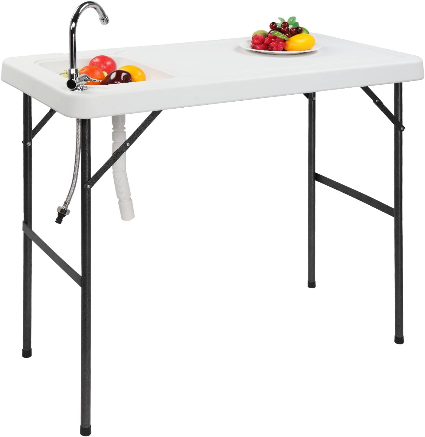 TrendSage Fish Cleaning Table,Portable Folding Camping Table,45" HDPE ...