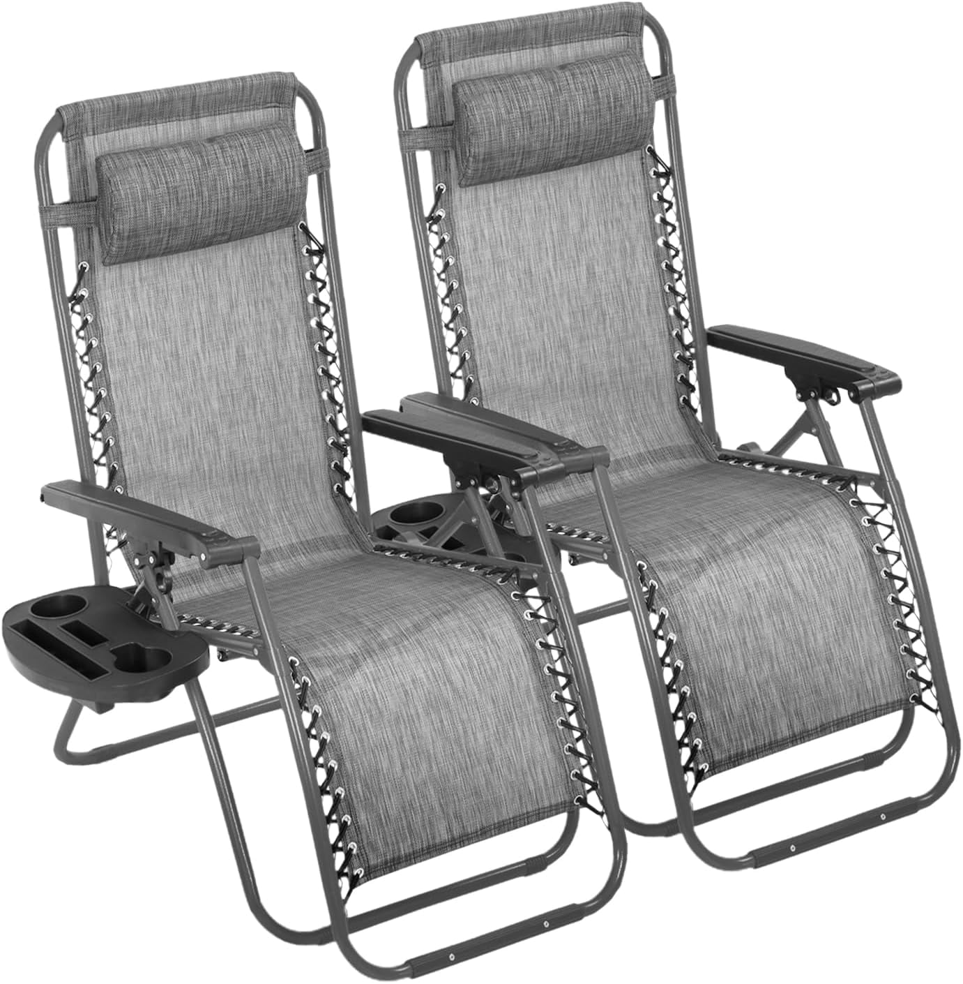 TrendSage Zero Gravity Chair Set of 2 Adjustable Folding Recliners Lawn ...
