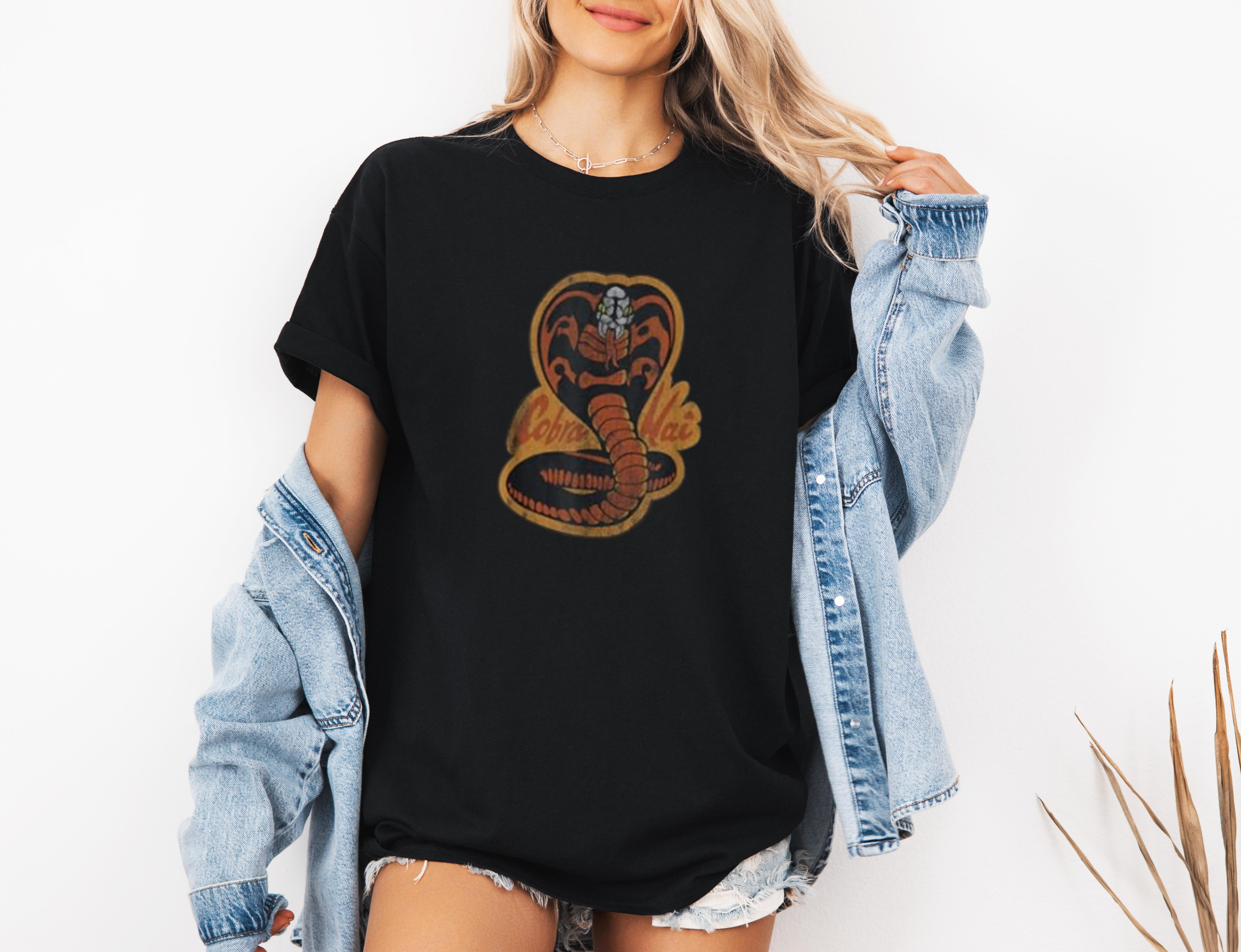 TrendSculpt Cobra Kai TShirt - Distressed Snake Logo Design, for men & women, up to size 5XL ...