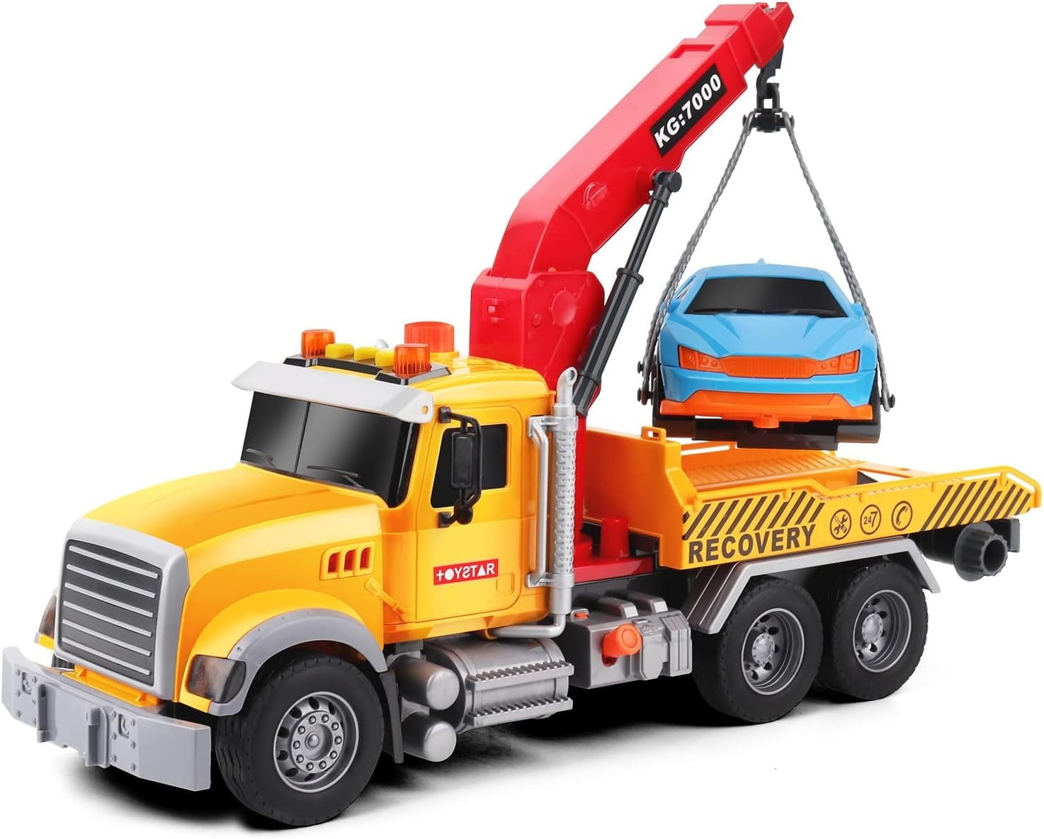 TrendTide 15" Large Tow Truck Friction Powered Transport Truck Play ...