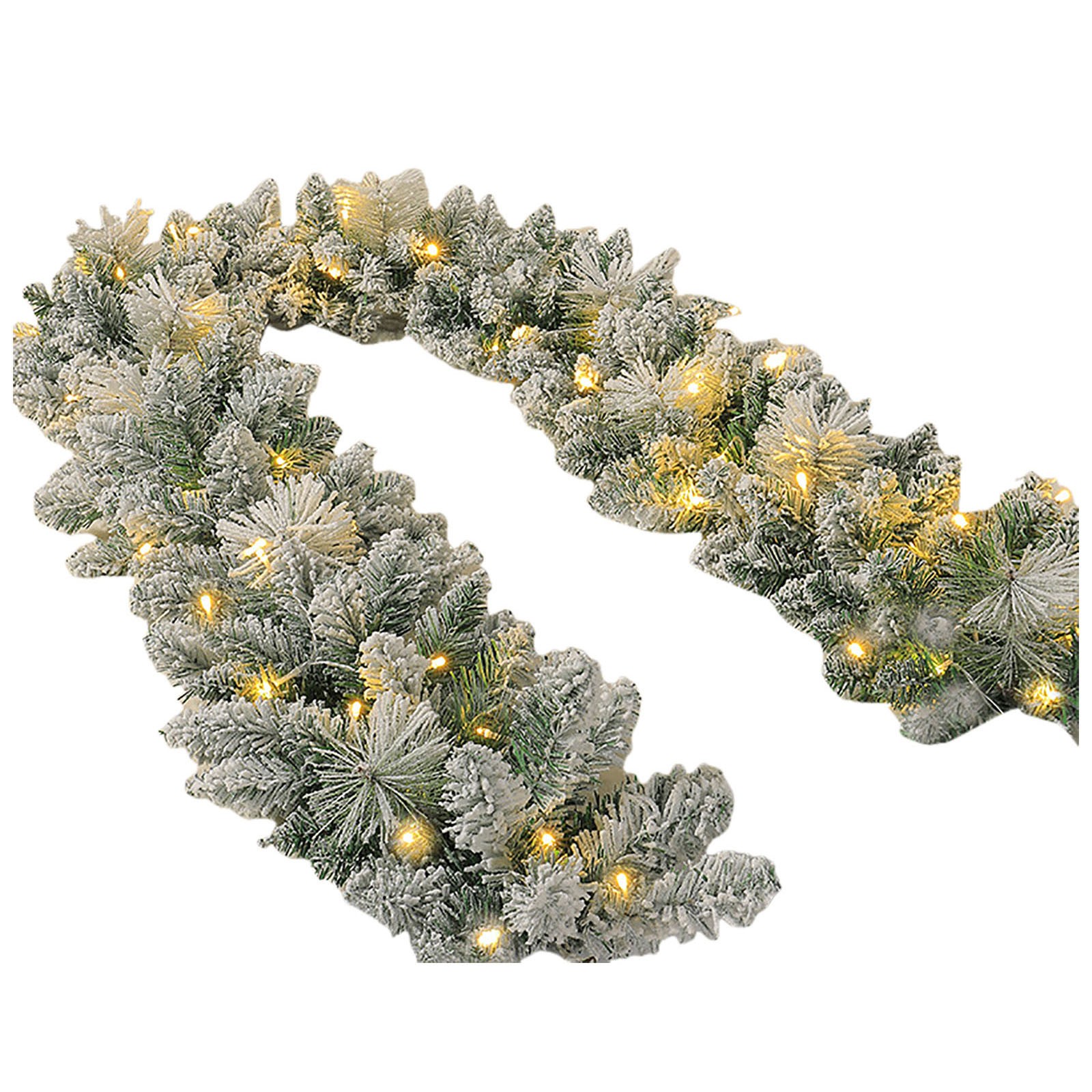 TrendTide 2.7m/8ft10.3inch Christmas Garland With Lighting Fir Garland ...