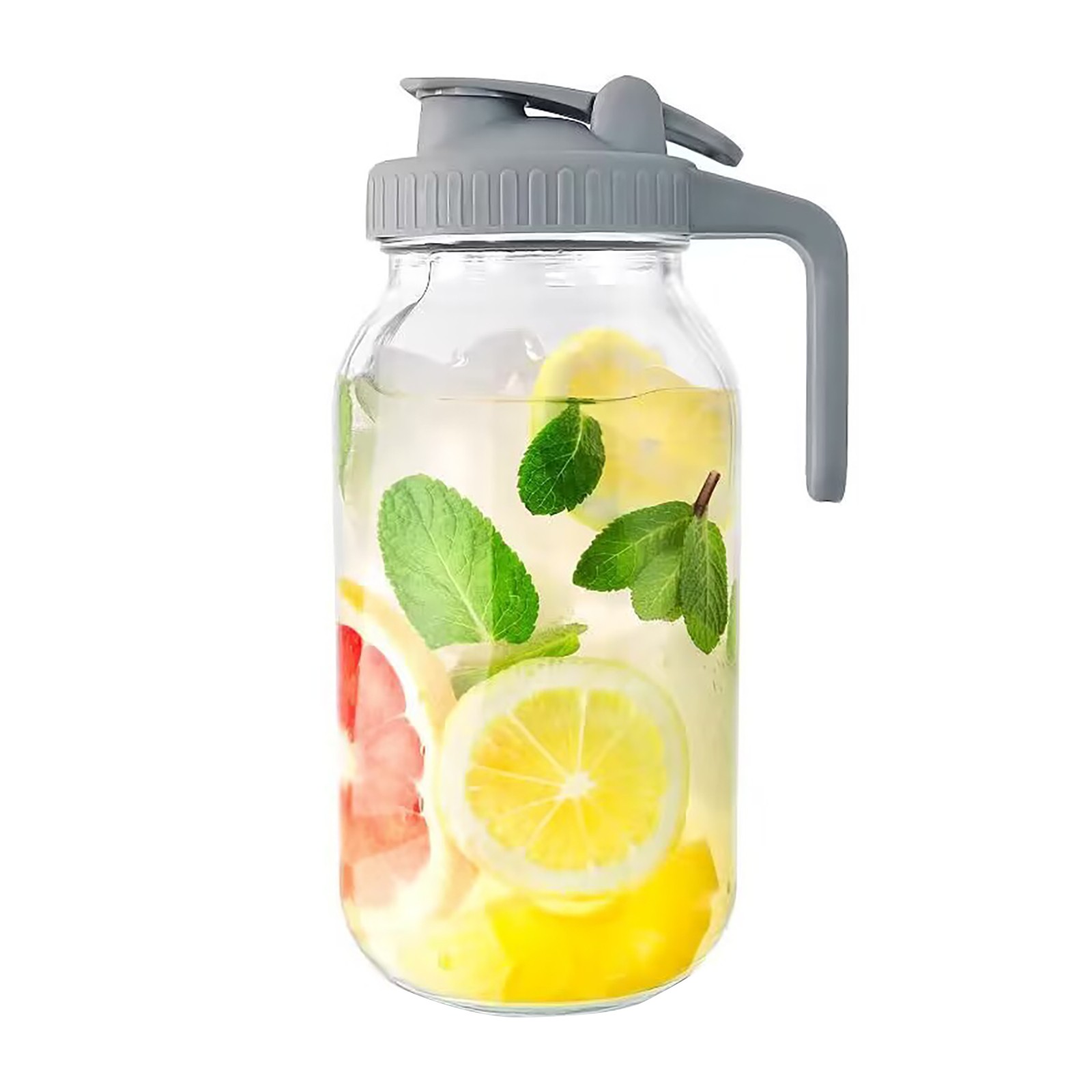 TrendTide 64oz Glass Pitcher With Lid 2 Mason Jar Pitcher With Lid And ...