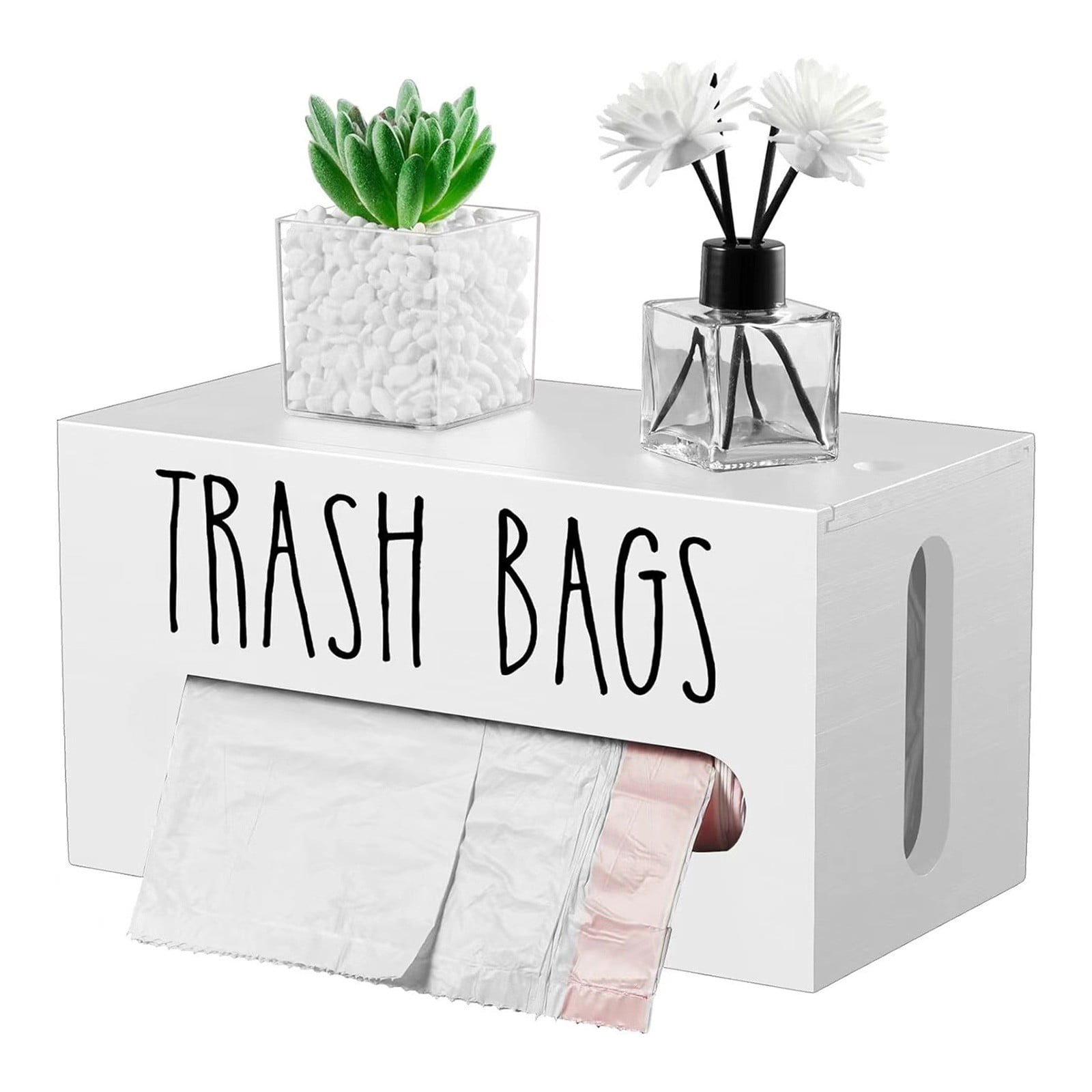 TrendTide Bag Dispenser Wooden Bag Holder Wall Mount Bag Roll Holder ...