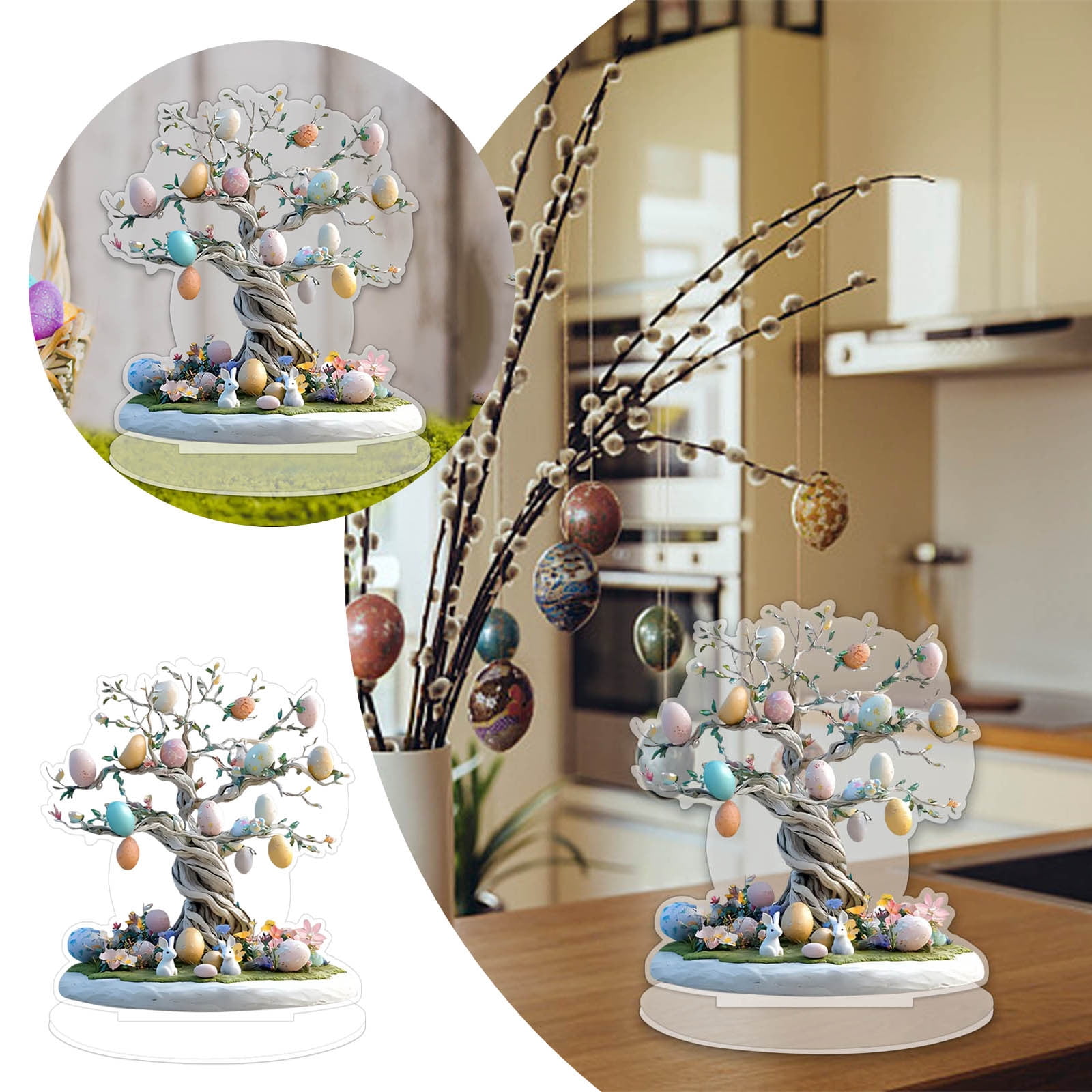 TrendTide Easter Egg Tree Acrylic Tabletop Standing Display Arts And ...