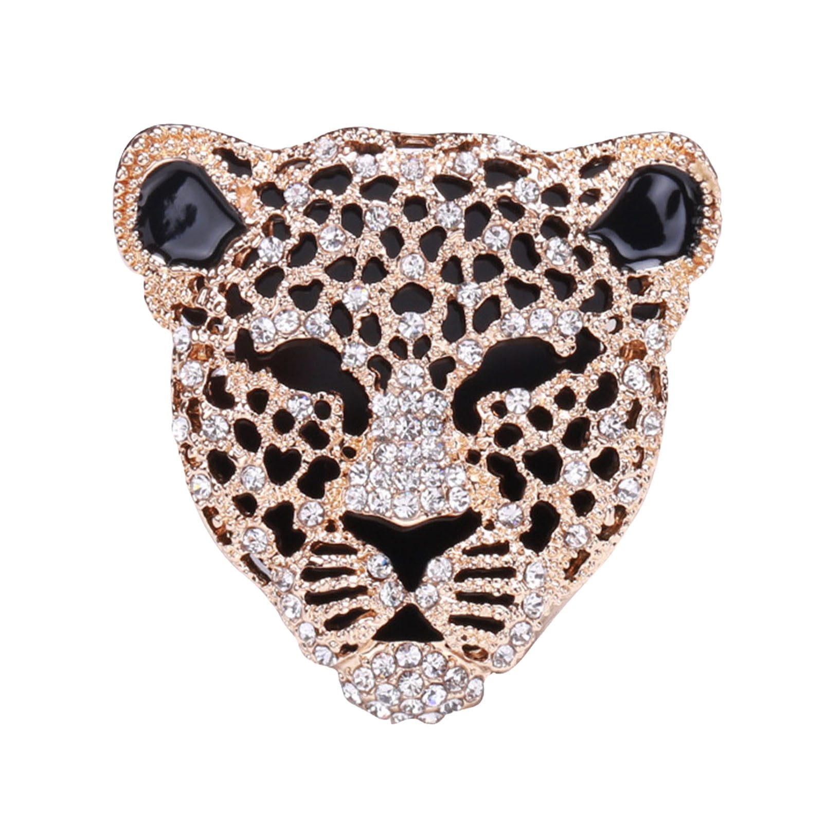 TrendTide Fashion Vintage Rhinestone Leopard Head Brooch Hollowed Out ...
