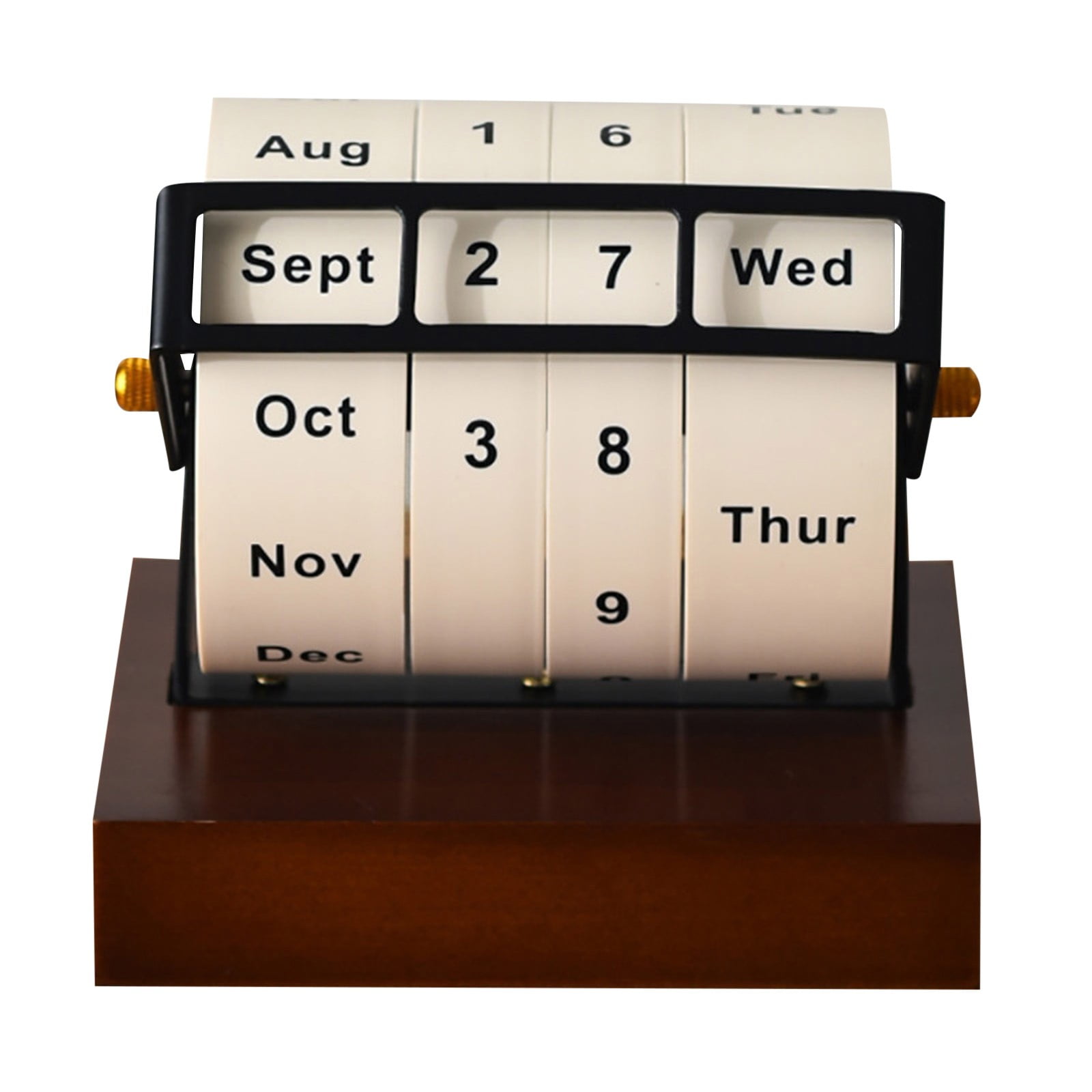 TrendTide Perpetual Desk Calendar,Wooden Wheeling Calendar Month Week ...
