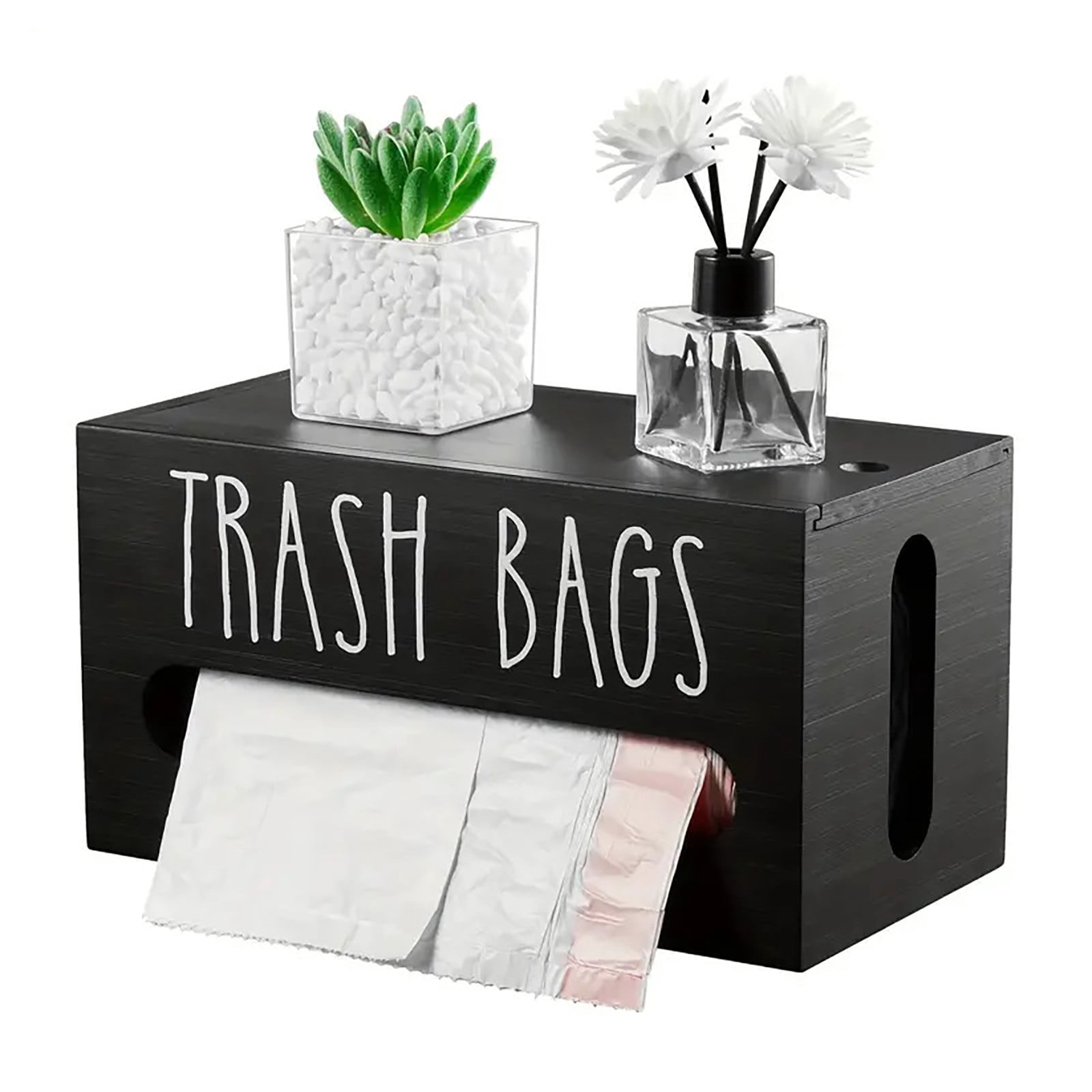 TrendTide Bag Dispenser Wooden Bag Holder Wall Mount Bag Roll Holder ...