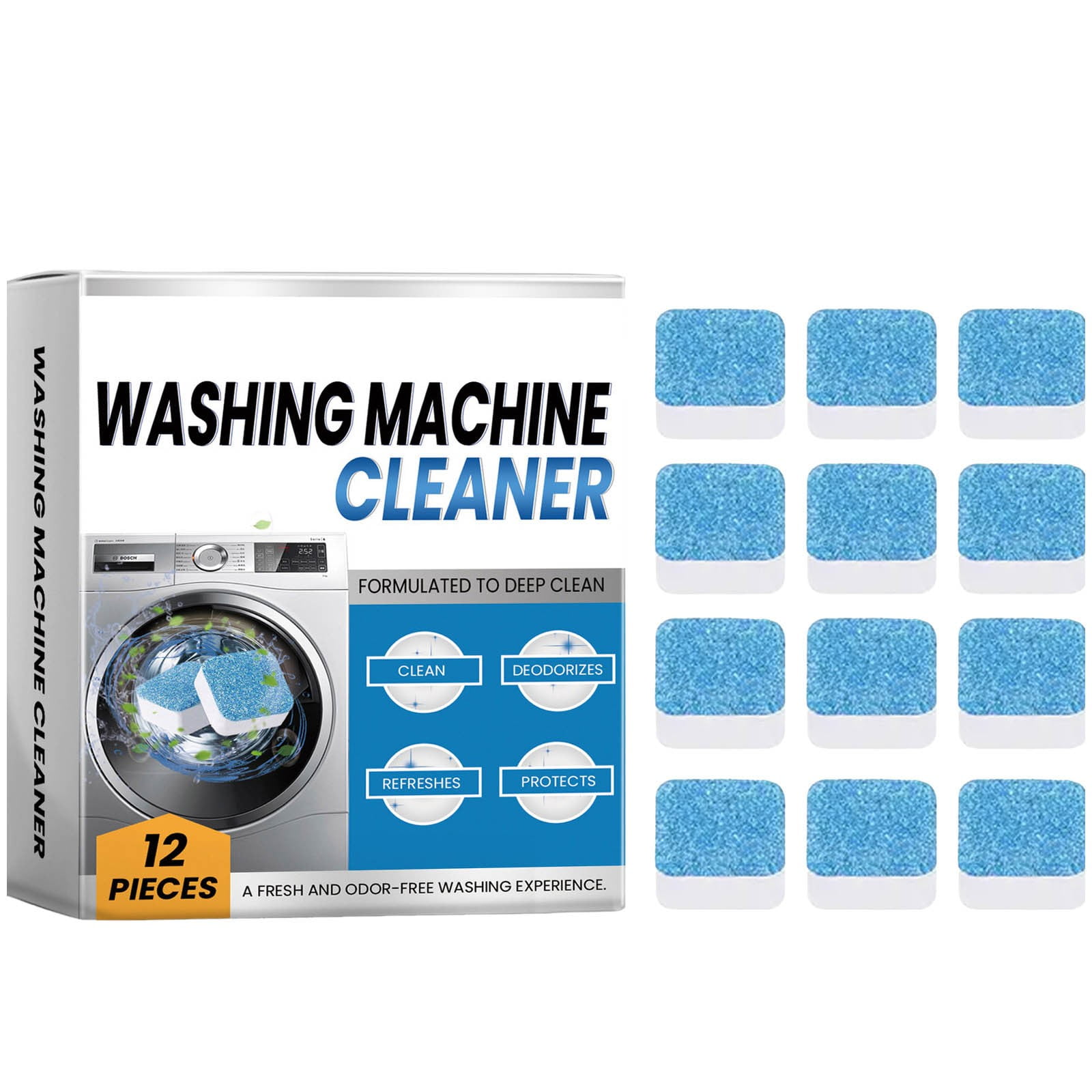 TrendTide Washing Machine Cleaner Tablets 12 Pack–Deep Cleaning Tablets ...
