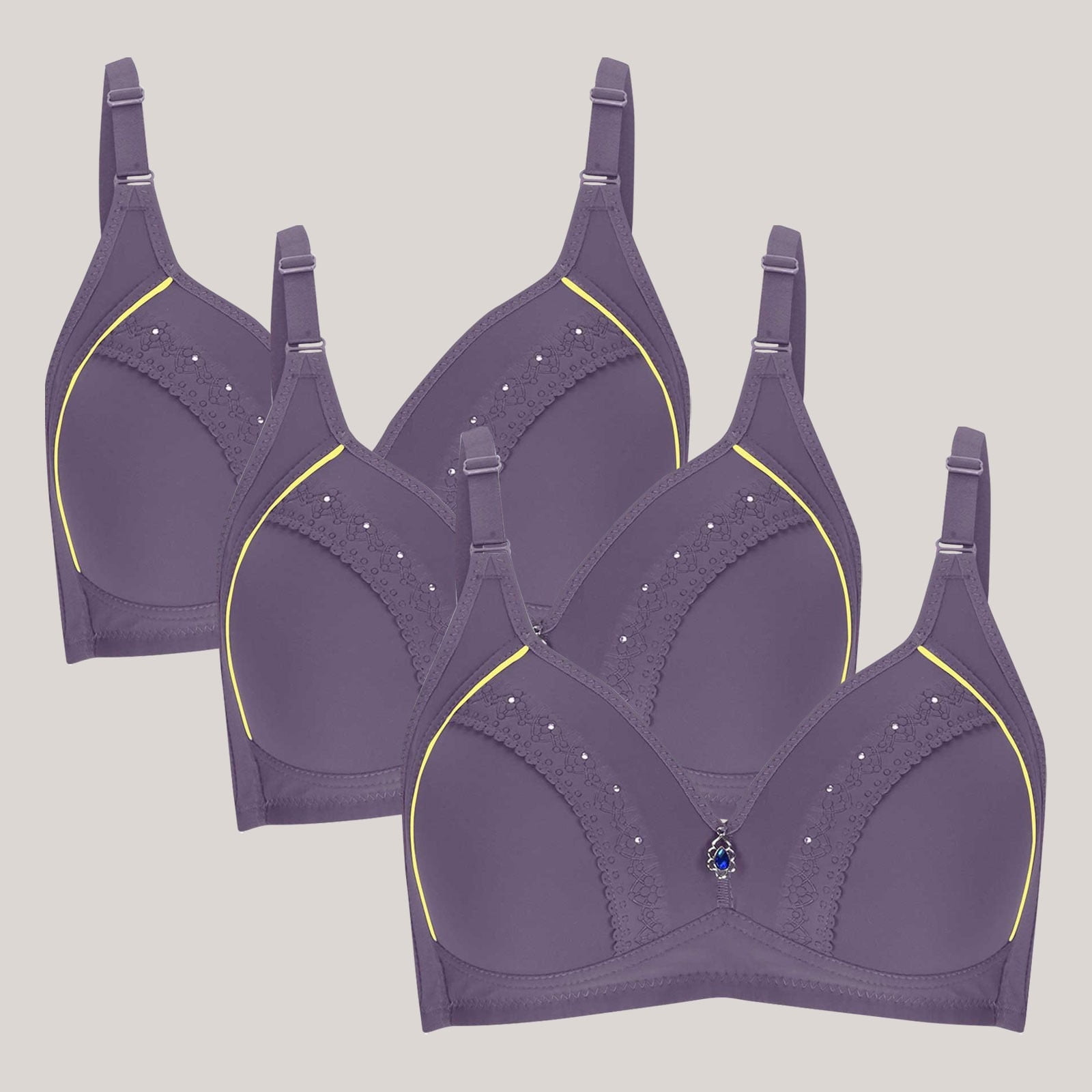 successthop 3 Pack Push up Wireless Bras for Women Supportive Full ...