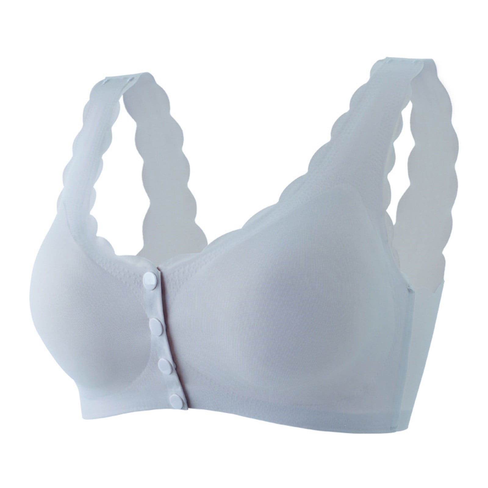 TrendVibe365 Bras for Older Women Plus Size Scalloped No Underwire Push ...