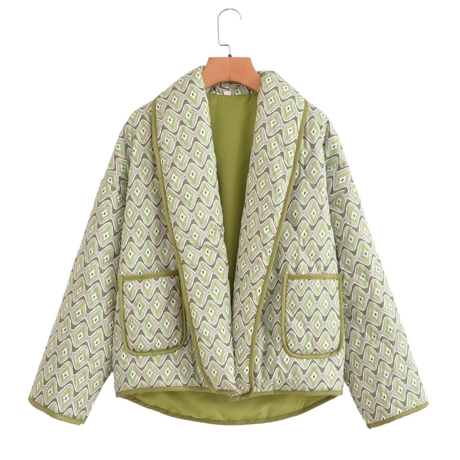 TrendVibe365 Cropped Puffer Jacket with Pockets Womens Long Sleeve ...