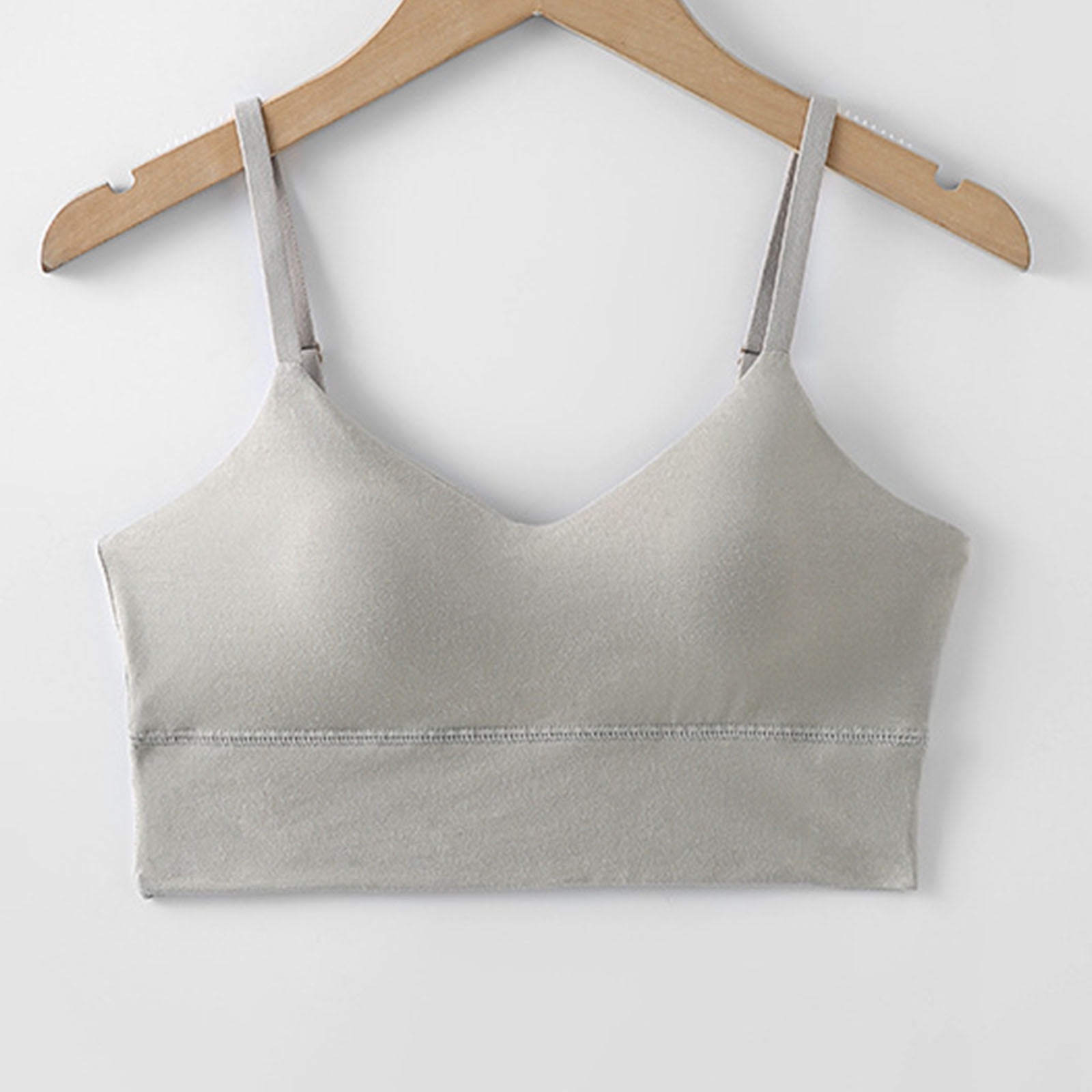 successthop Gym Bras for Women Workout Ribbed Knit Wirefree Push up ...