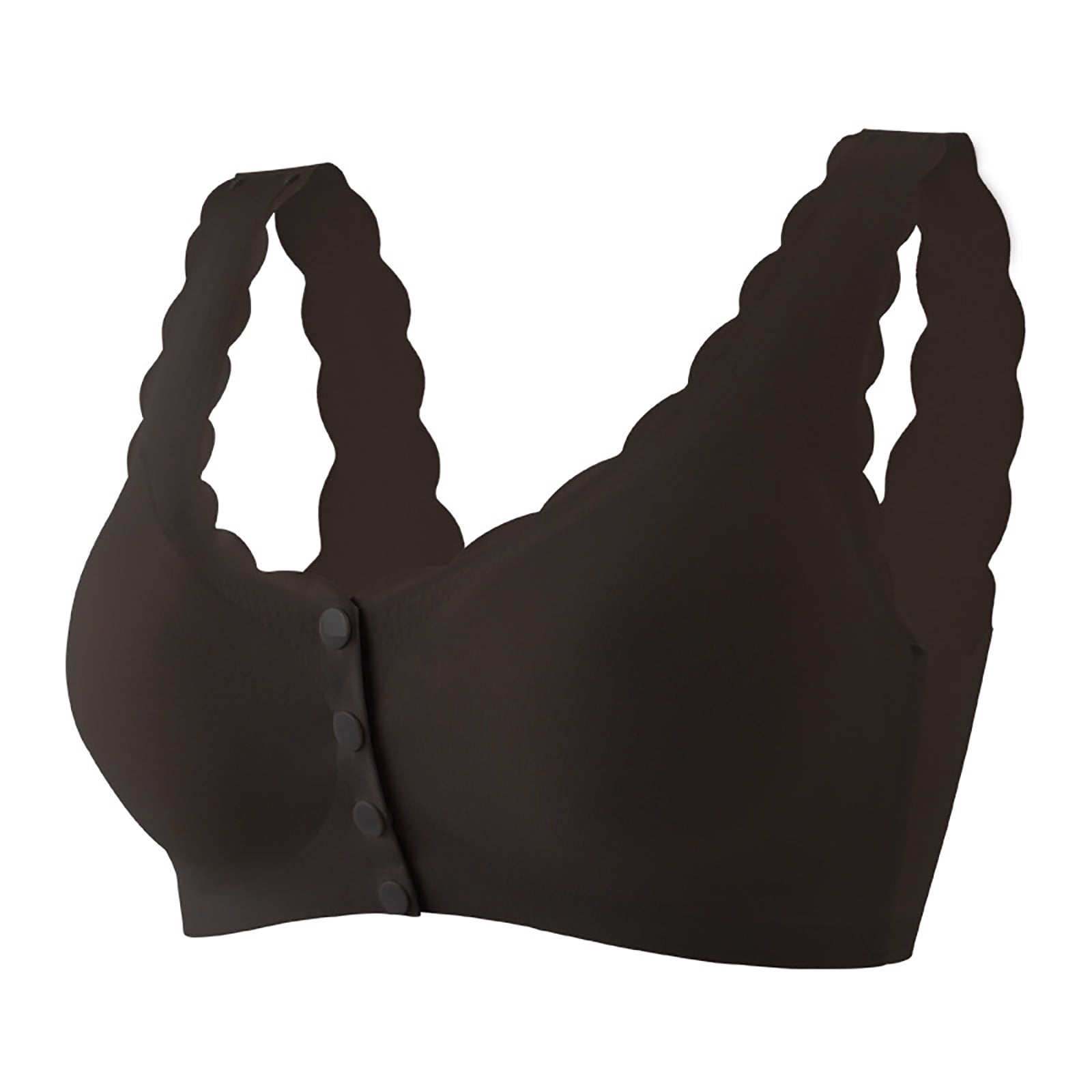 TrendVibe365 Push up Bras for Women Plus Size Scalloped No Wire Push up ...