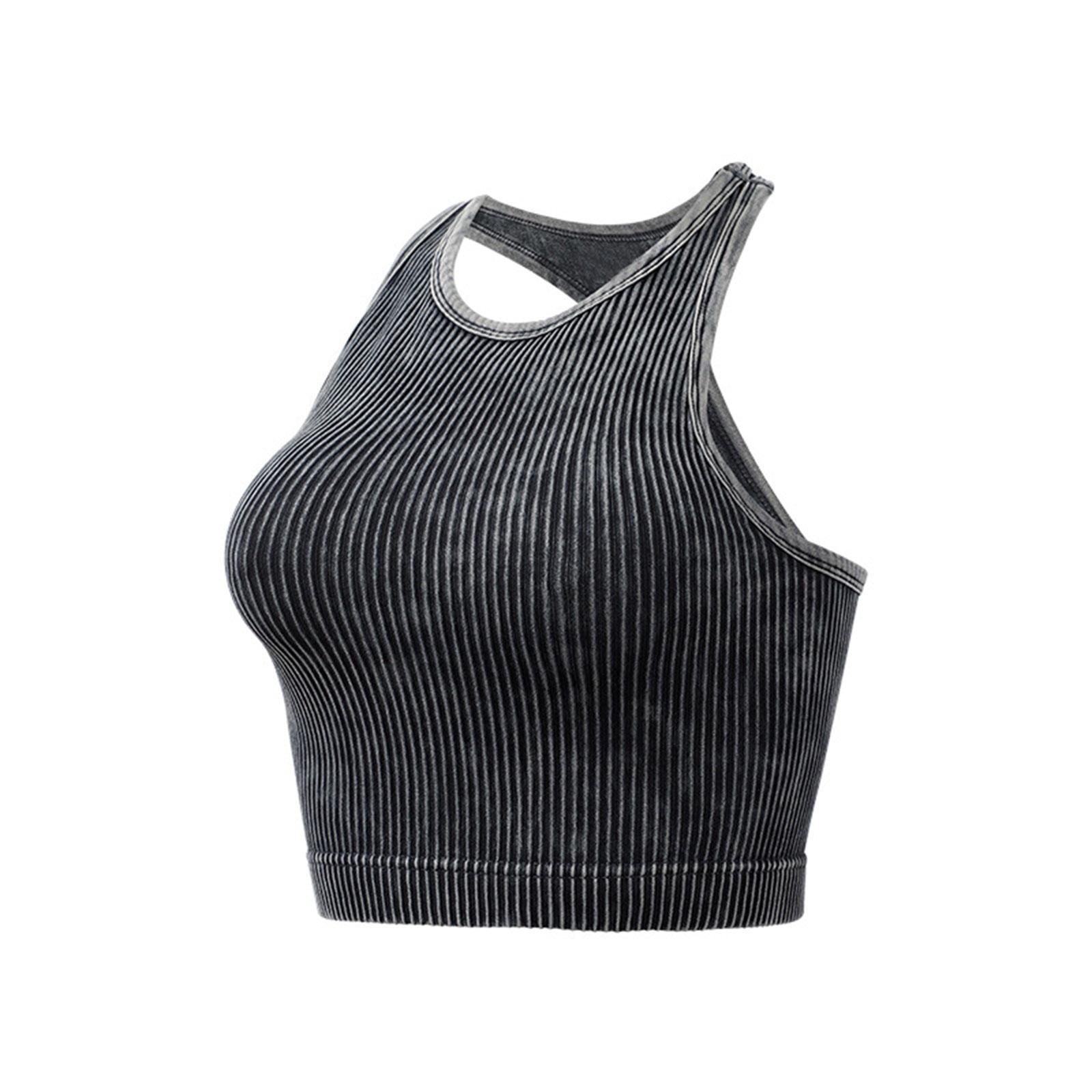 TrendVibe365 Sport Bras for Women High Support Ribbed Knit Wireless ...