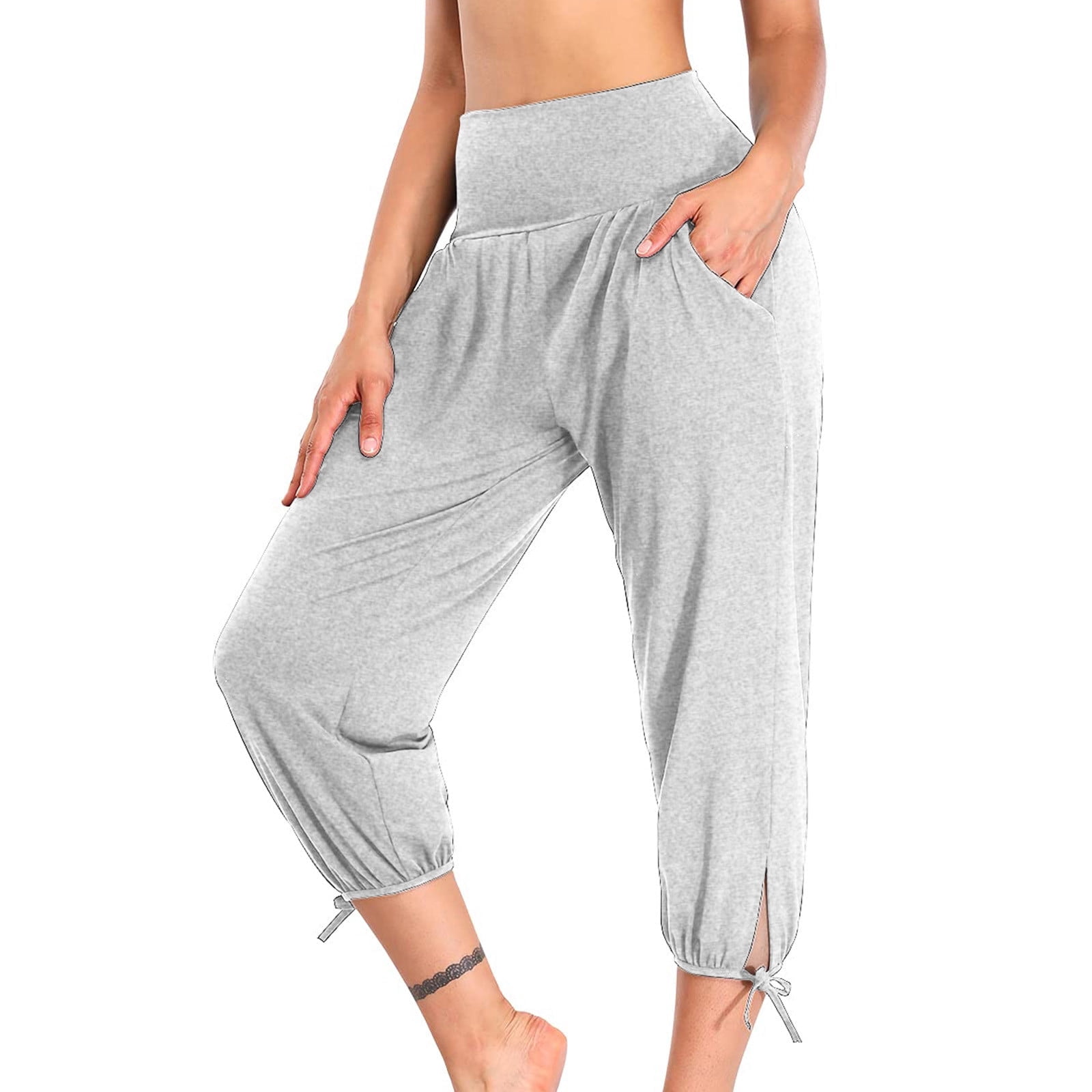 TrendVibe365 Sweat Pants for Womens, Womens Plus Size Capris, Workout ...