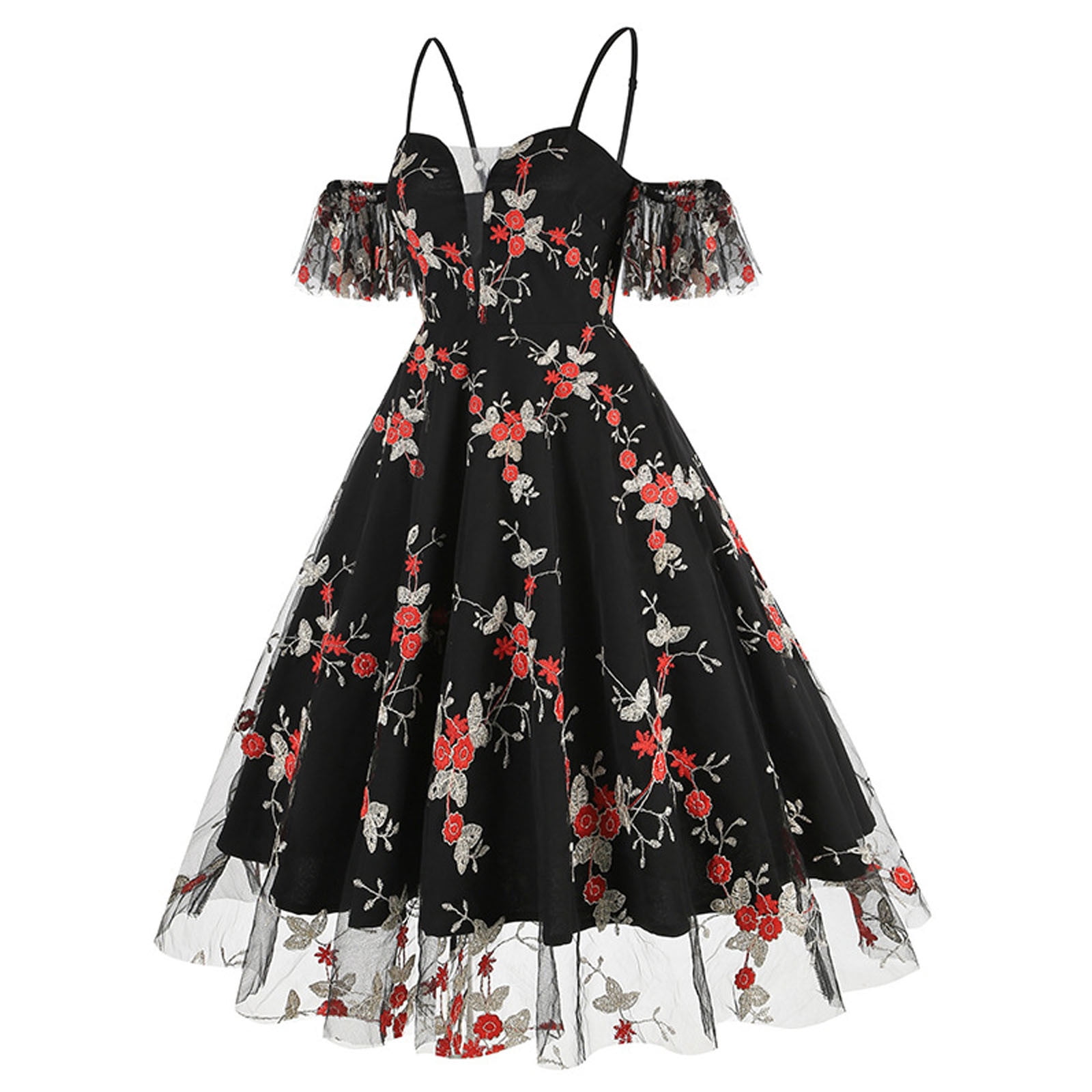 TrendVibe365 Tea Party Dresses for Woman 1950s 50s Retro Vintage Floral ...
