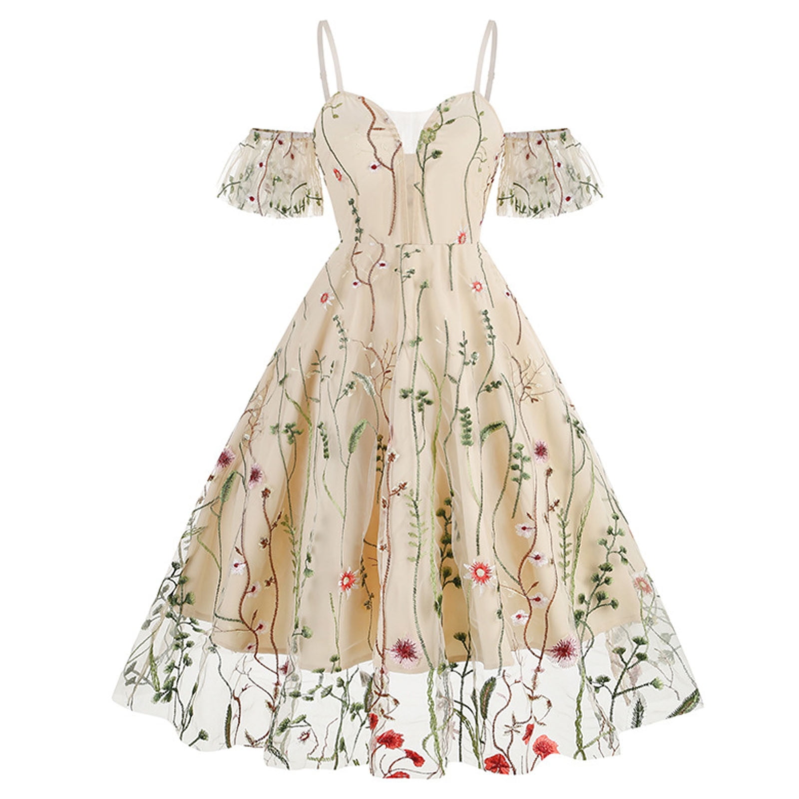 TrendVibe365 Tea Party Dresses for Woman 1950s 50s Retro Vintage Floral ...