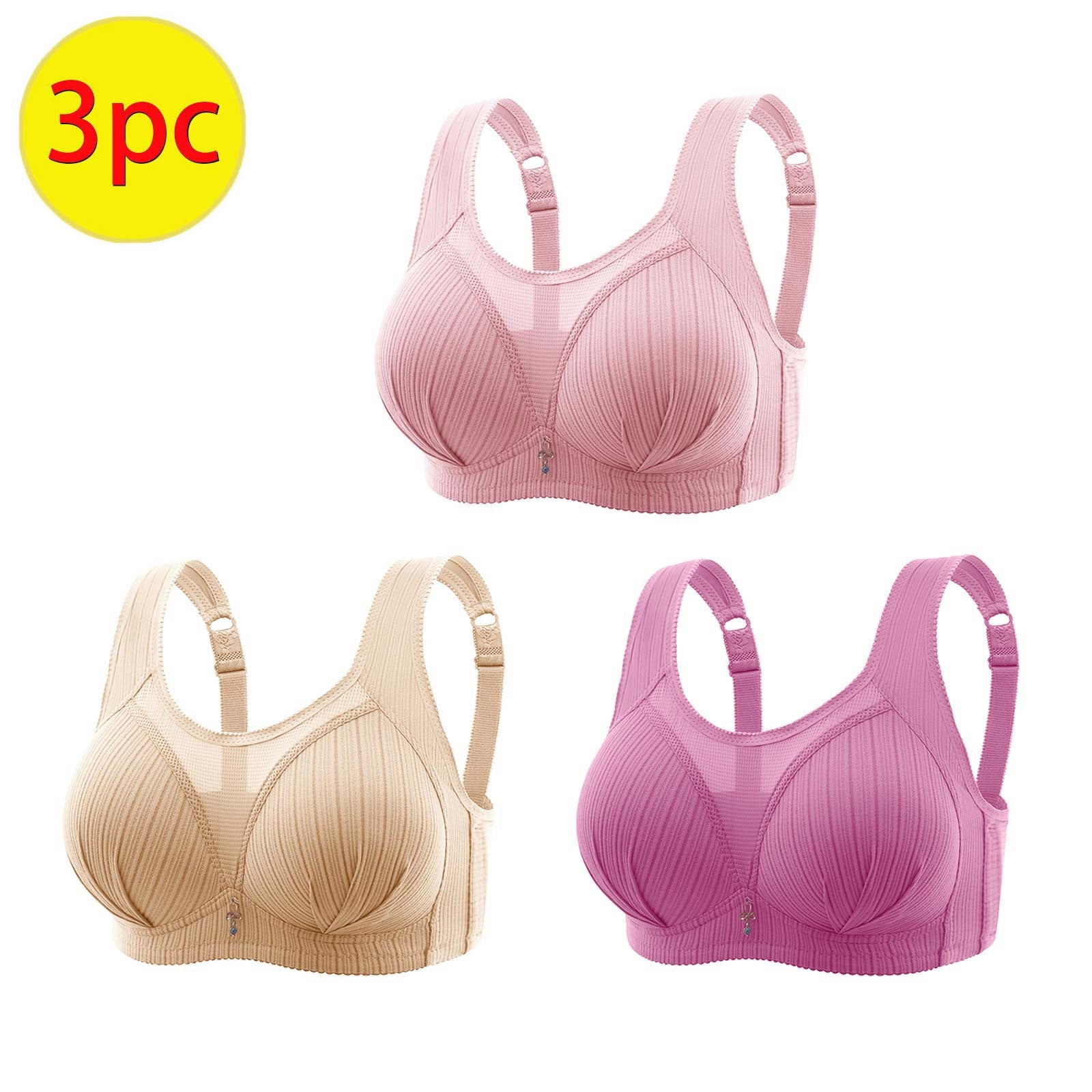 successthop No Wire Bras for Women 3 Pack Mesh No Wire Push up Bralette ...