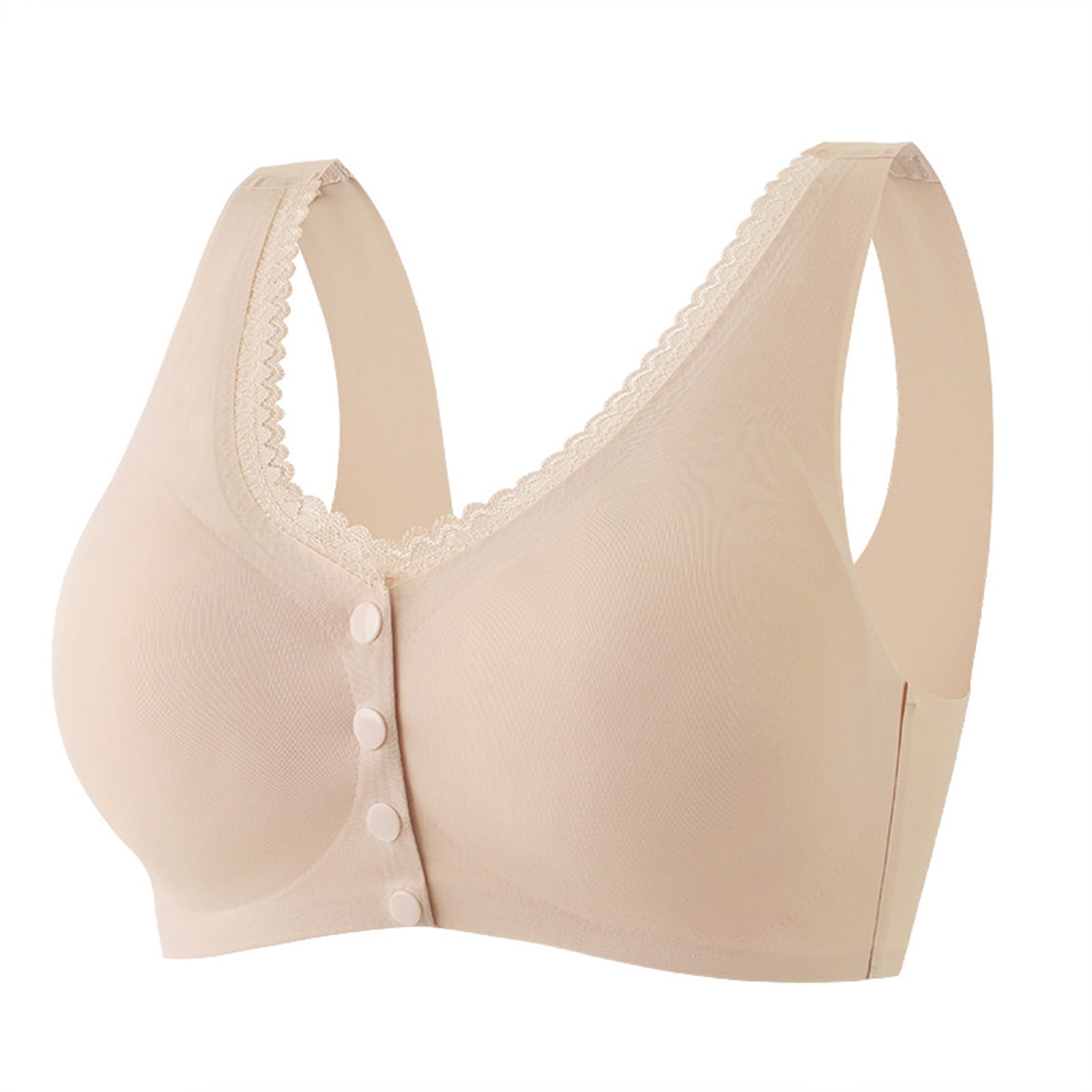 TrendVibe365 Wireless Pushup Bra for Women Lace Trim Wireless Push up ...