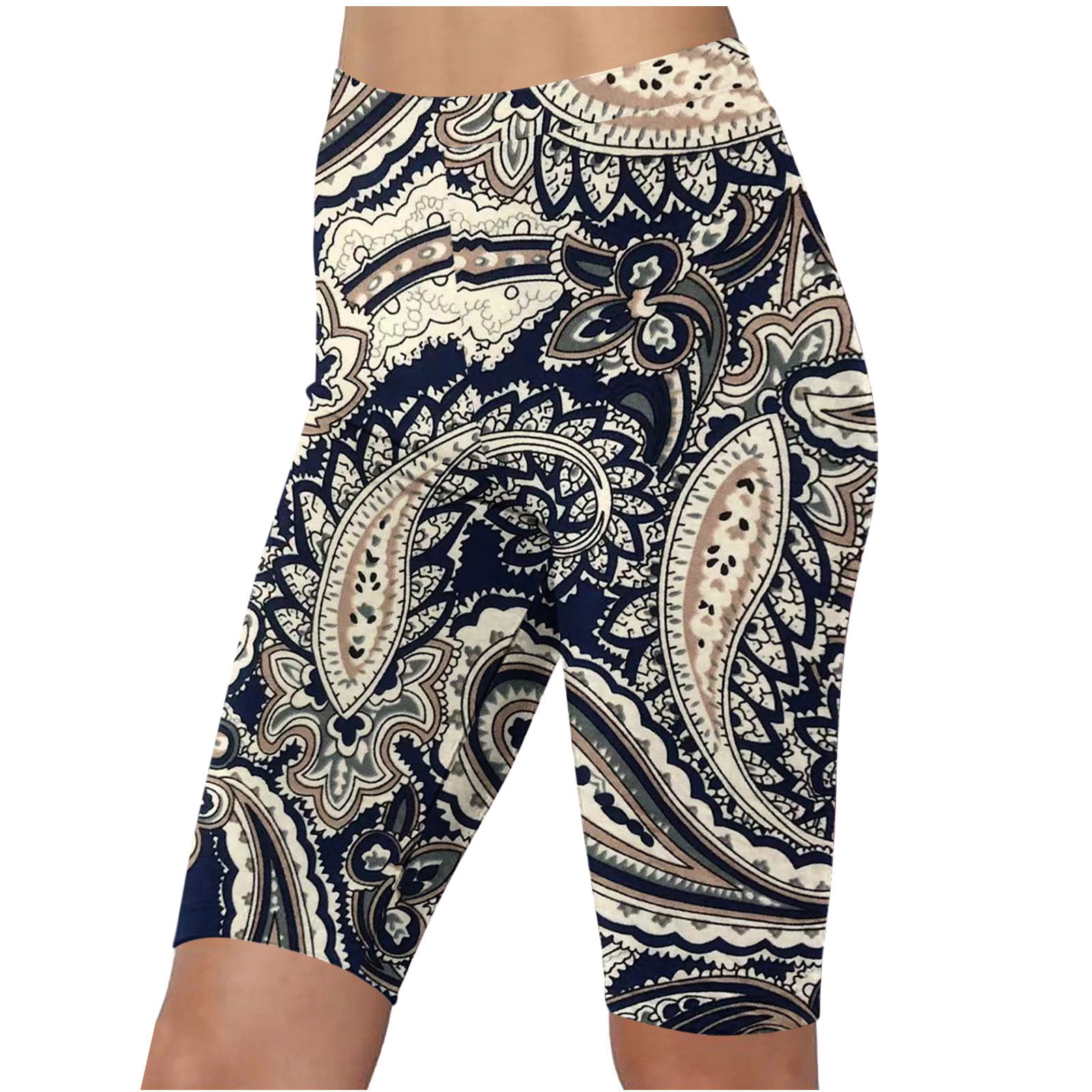 TrendVibe365 Yoga Shorts for Women Enthic Floral Retro Vintage Stretchy ...