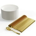 Crown Display 120 Count White Disposable Dessert Plates with Gold ...