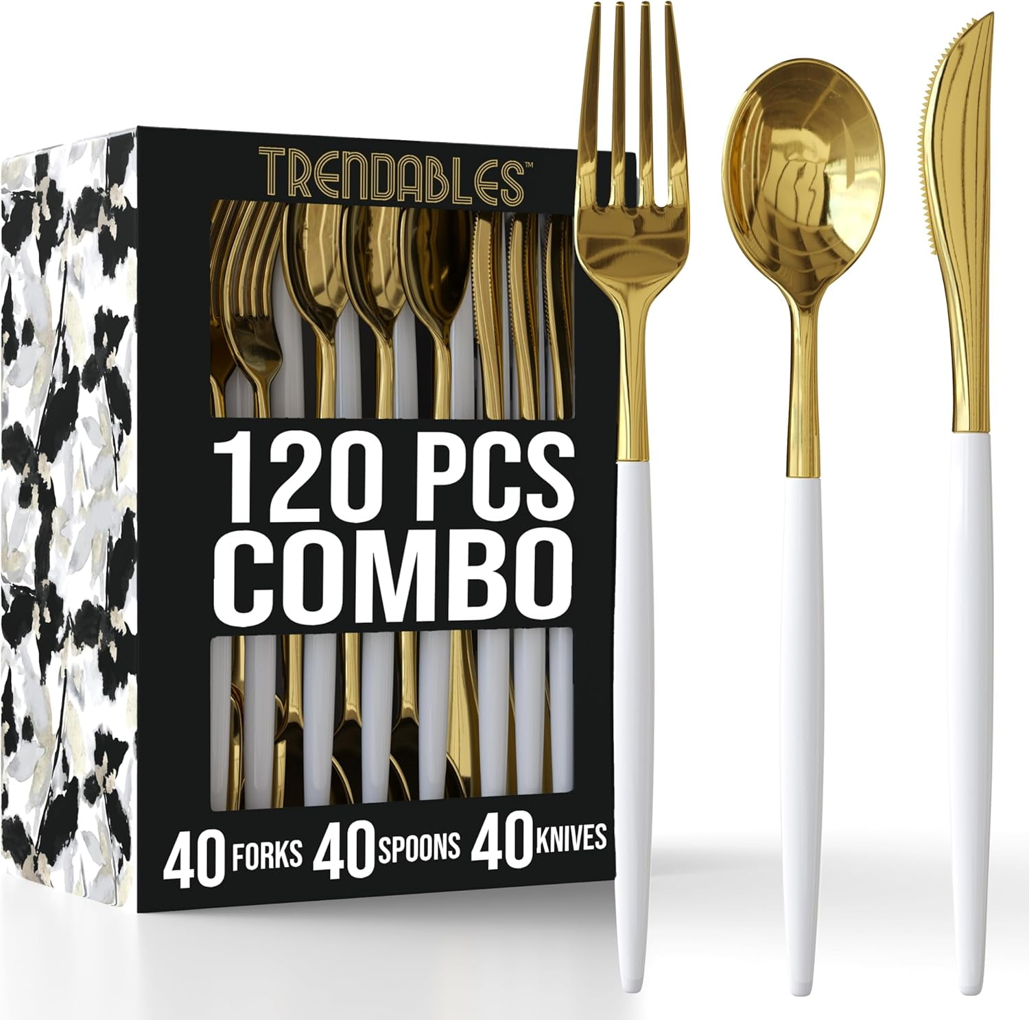 Trendables 120 Pack Disposable Silverware Set - Plastic Cutlery ...