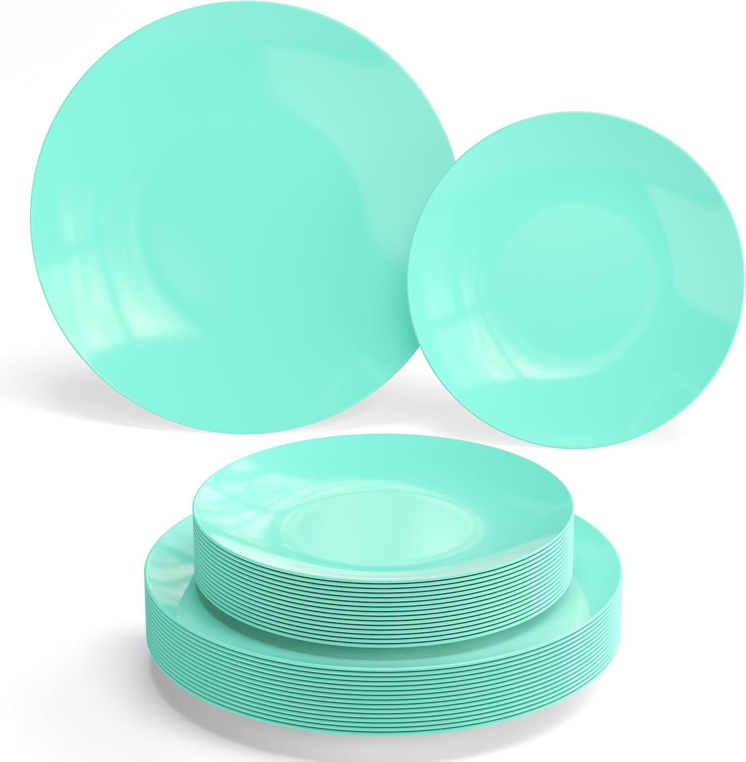 Trendables 120 Pcs Heavy Duty Plastic Dinnerware Set - 60-10" & 60-8 ...