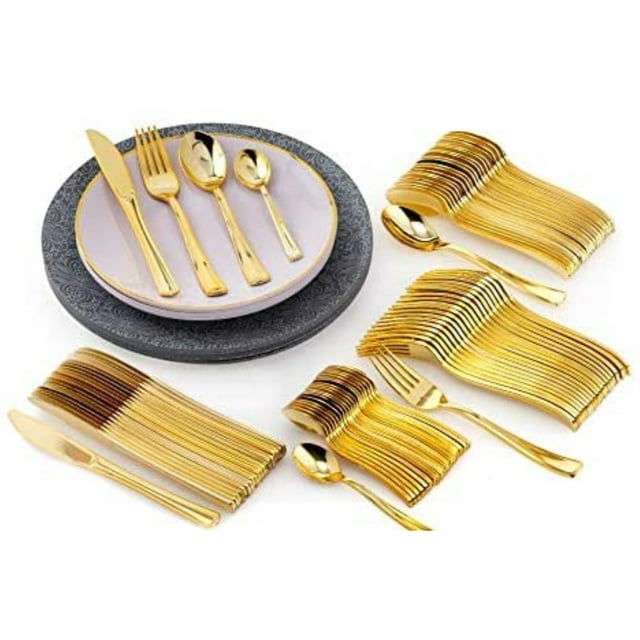 Crown Display 120-Piece Disposable Dinnerware Set for 20 Guests ...