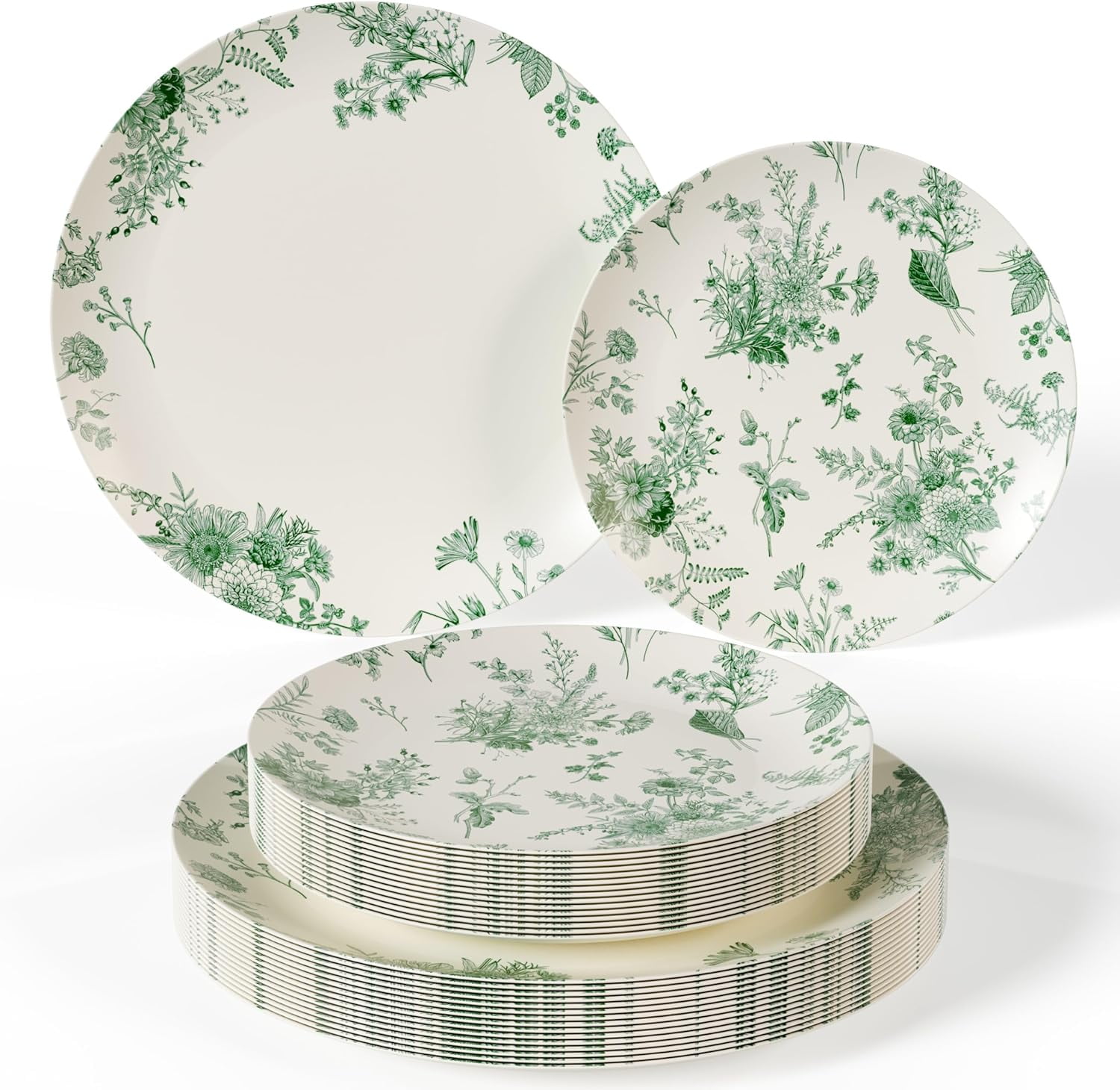 Trendables 40 Piece Disposable Plates Set for 20 Guests - 20 X 8 Inch ...