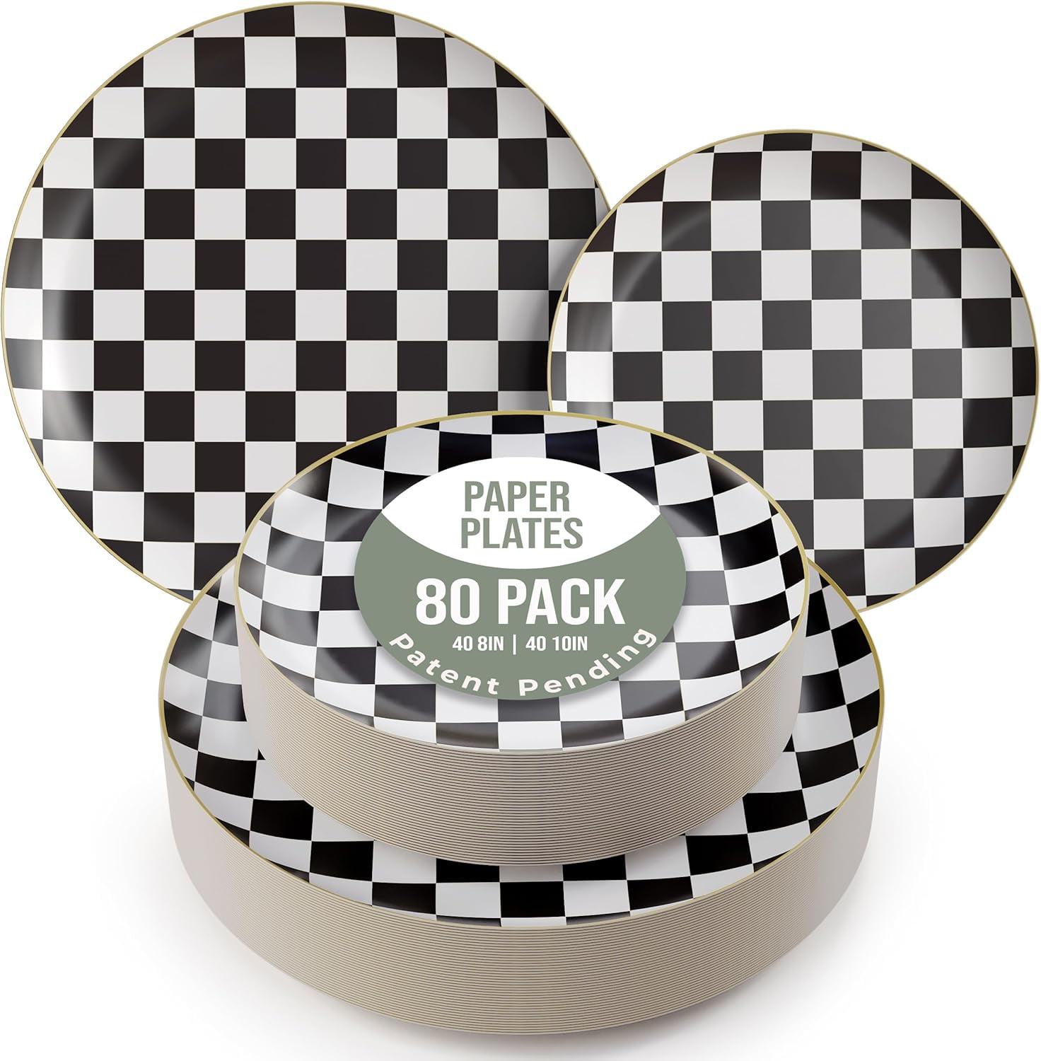 Trendables Heavy Duty Paper Plates Bulk 80 Pcs Disposable Party Plates ...
