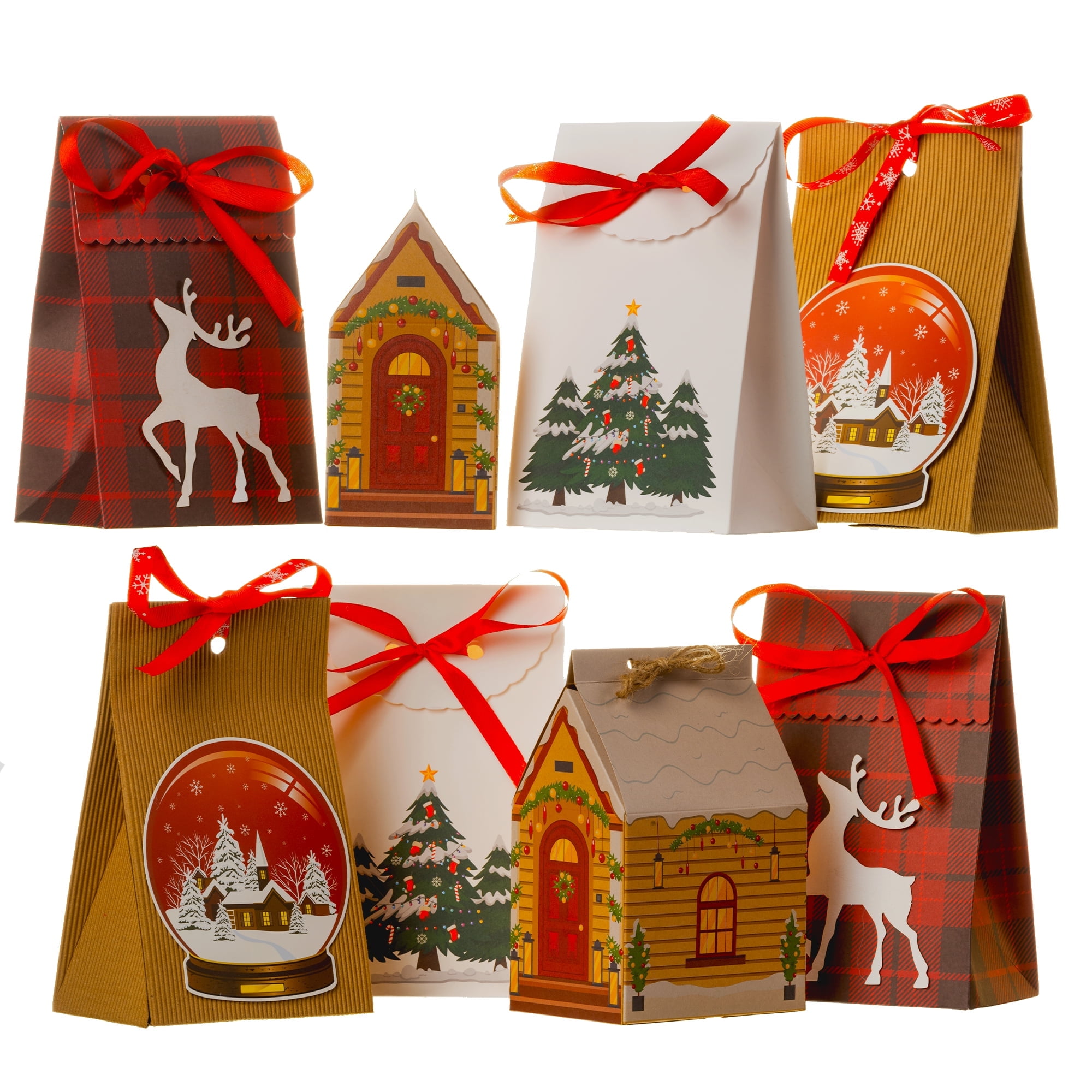 Trendazer 12-Piece Small Christmas Gift Boxes - Reusable Craft Paper ...