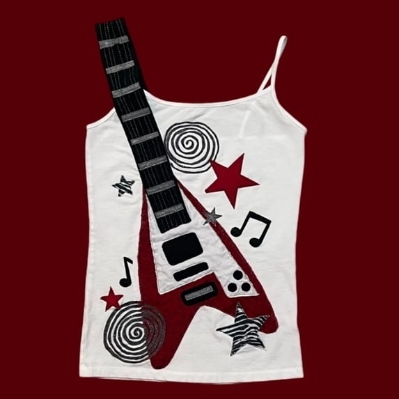 Trendfront Womens Guitar Graphic Tank Tops Aesthetic Style Pullover ...