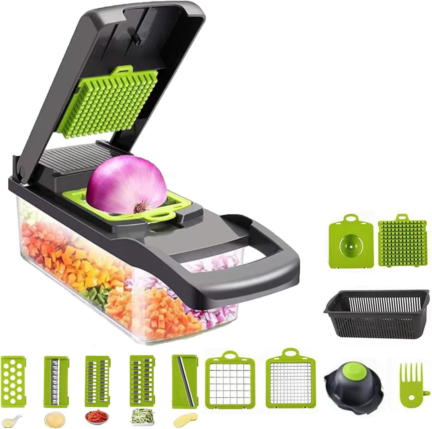 Trendgolden Chopper, 14-Piece Multi-functional Vegetable Chopper ...