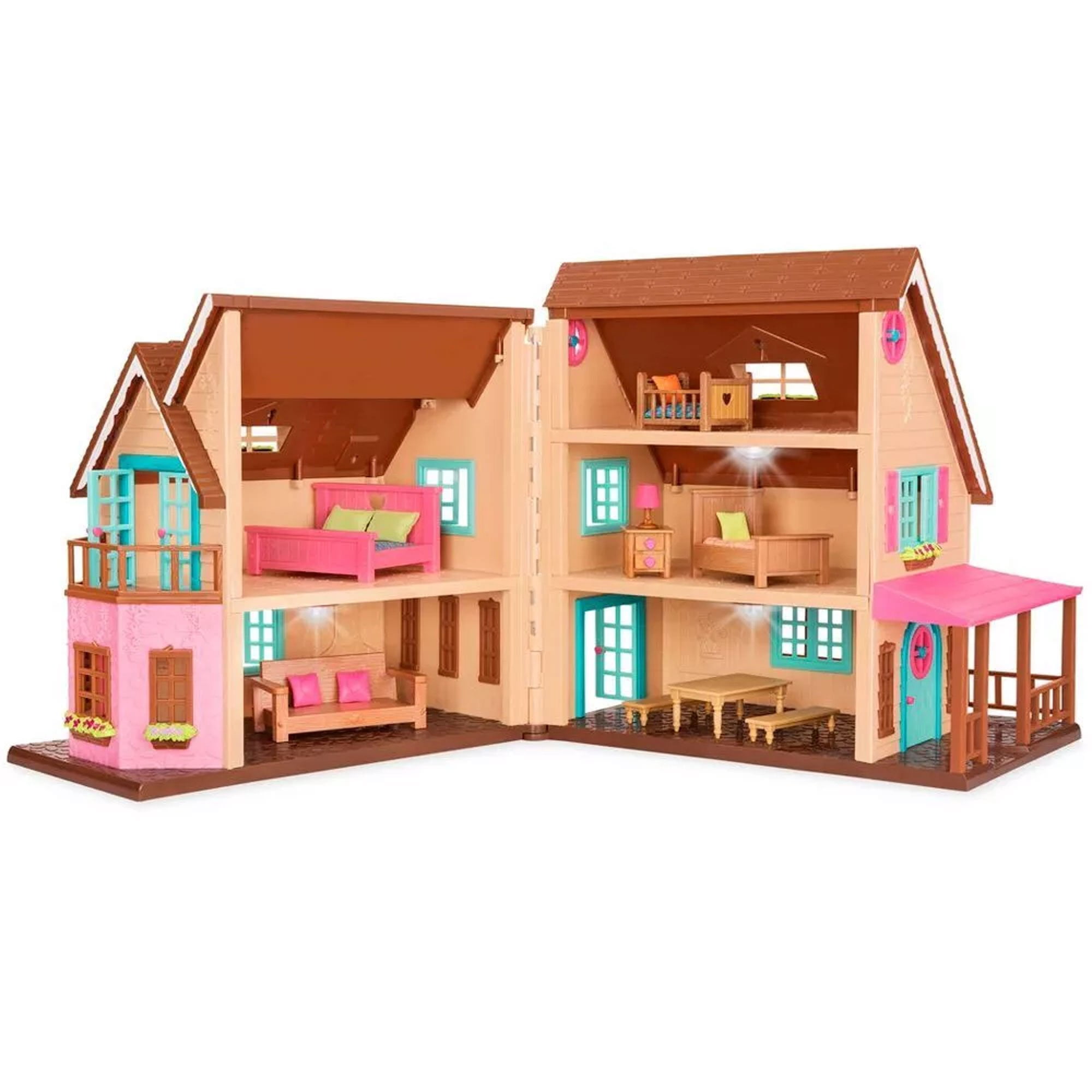 Trendhaus Honeysuckle Hillside Cottage – 20-Piece Toy House Playset ...