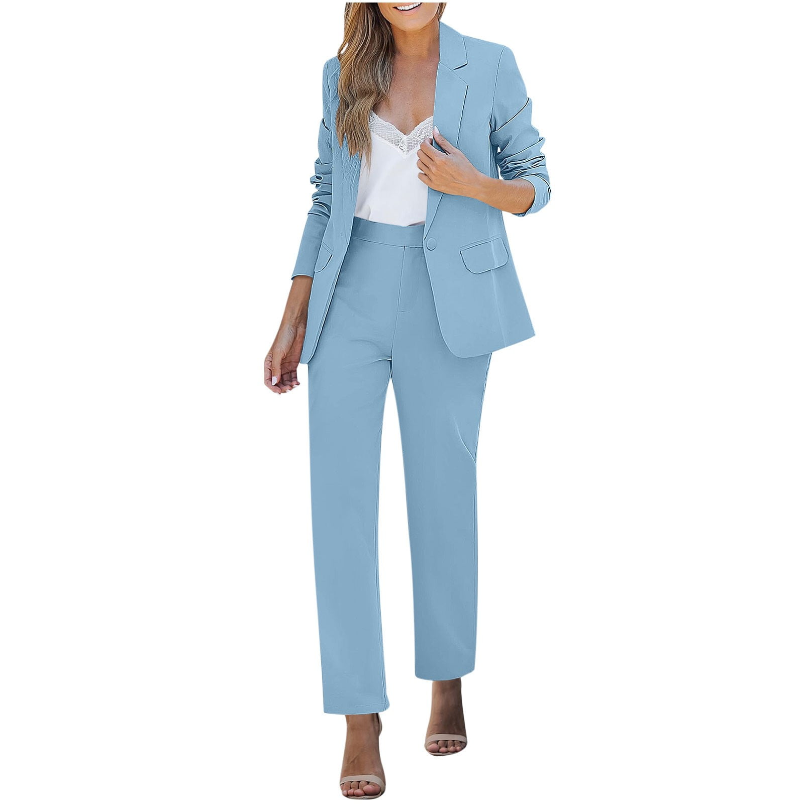 Trending Women 2 Piece Outfits Solid Two Piece Sets Pants Suits ...