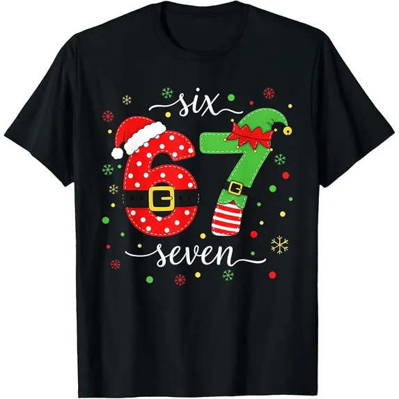 Trending Six Seven Meme Christmas 67 Xmas Men Women Kids T-Shirt ...